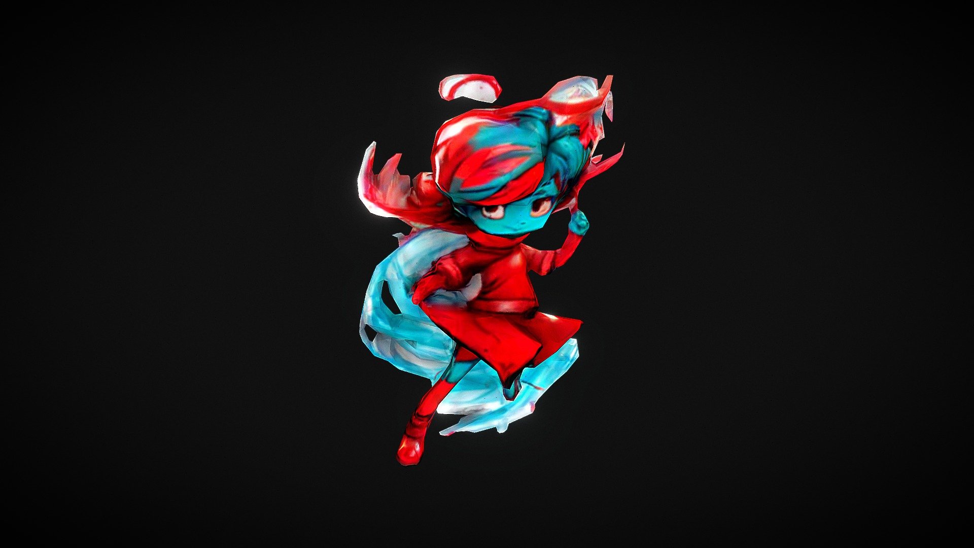 "Electric Blue Expression" Hair Facial expressio - Download Free 3D ...