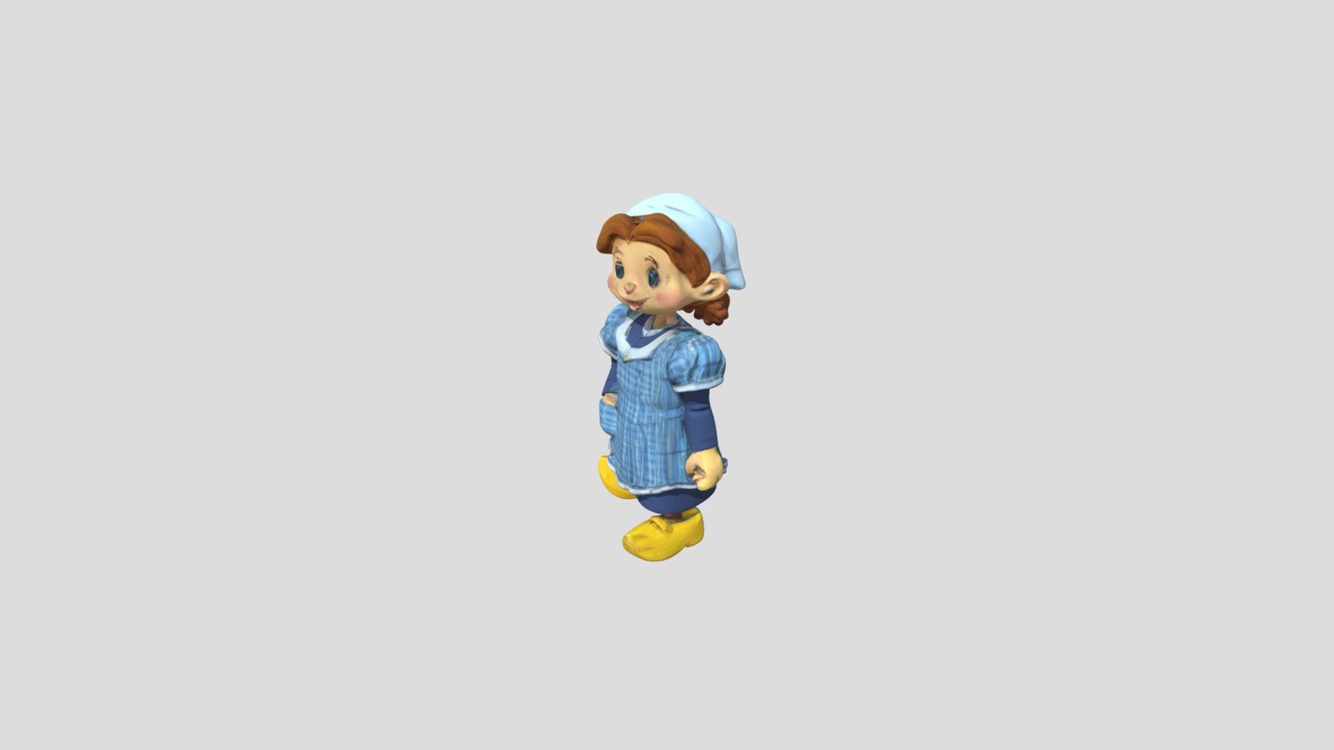 Dutch Girl in Blue Dress - Download Free 3D model by paulkivits ...