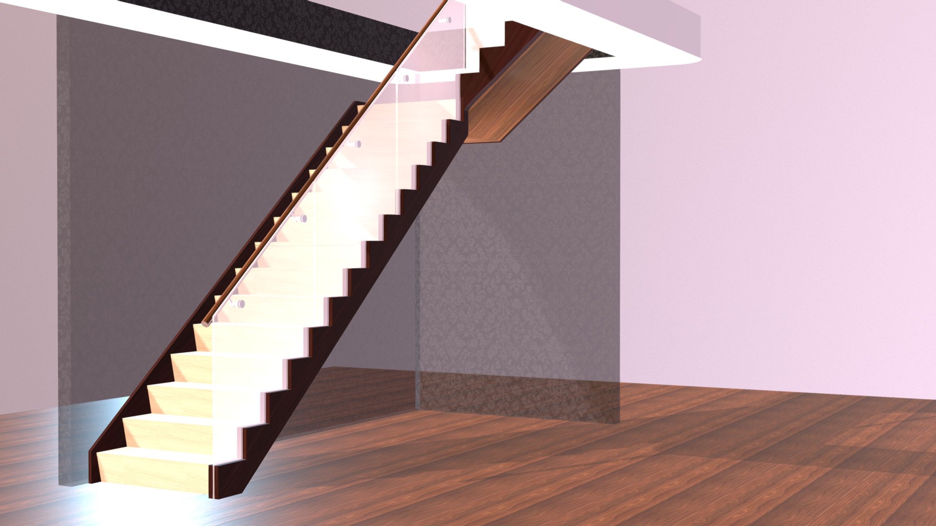 Glass Cut Rail With Cover Underside - 3D model by 3D Software for Stair ...