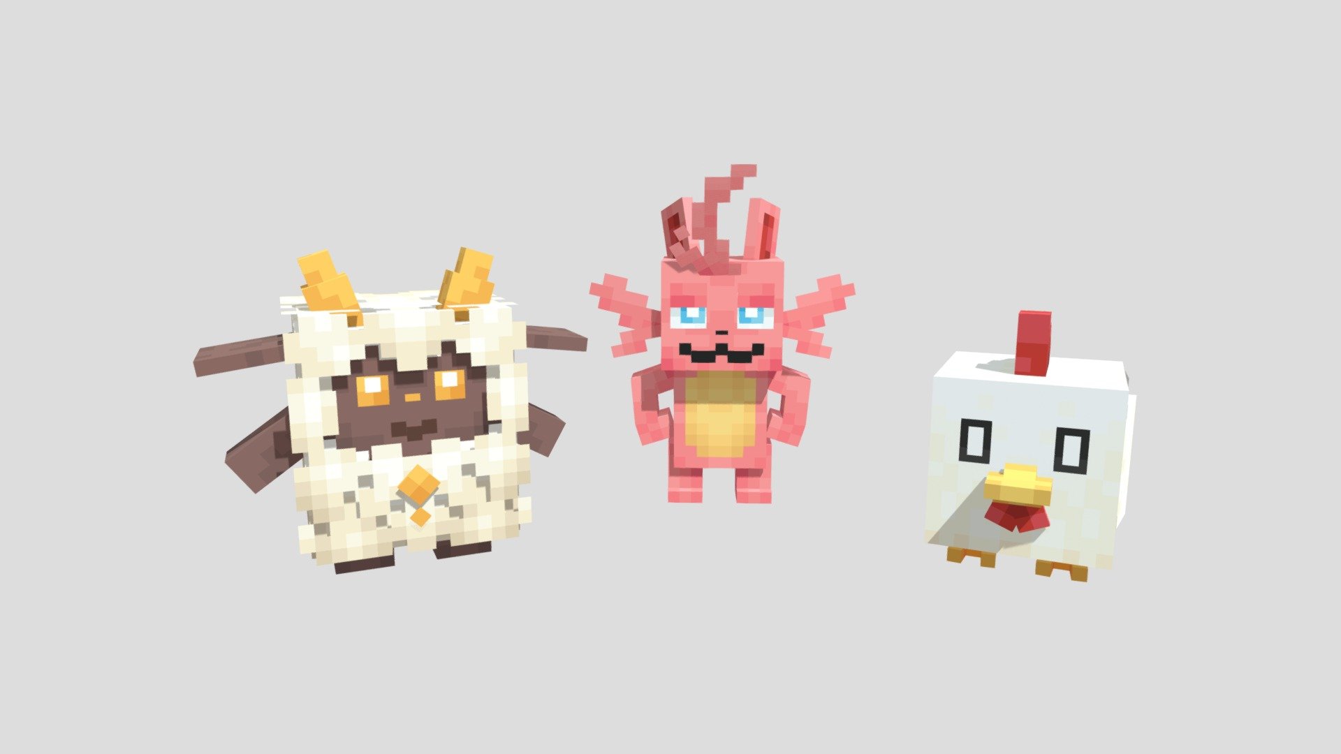Lamball, Cattiva, and Chikipi from Palworld - 3D model by Bowtie_Bandit ...