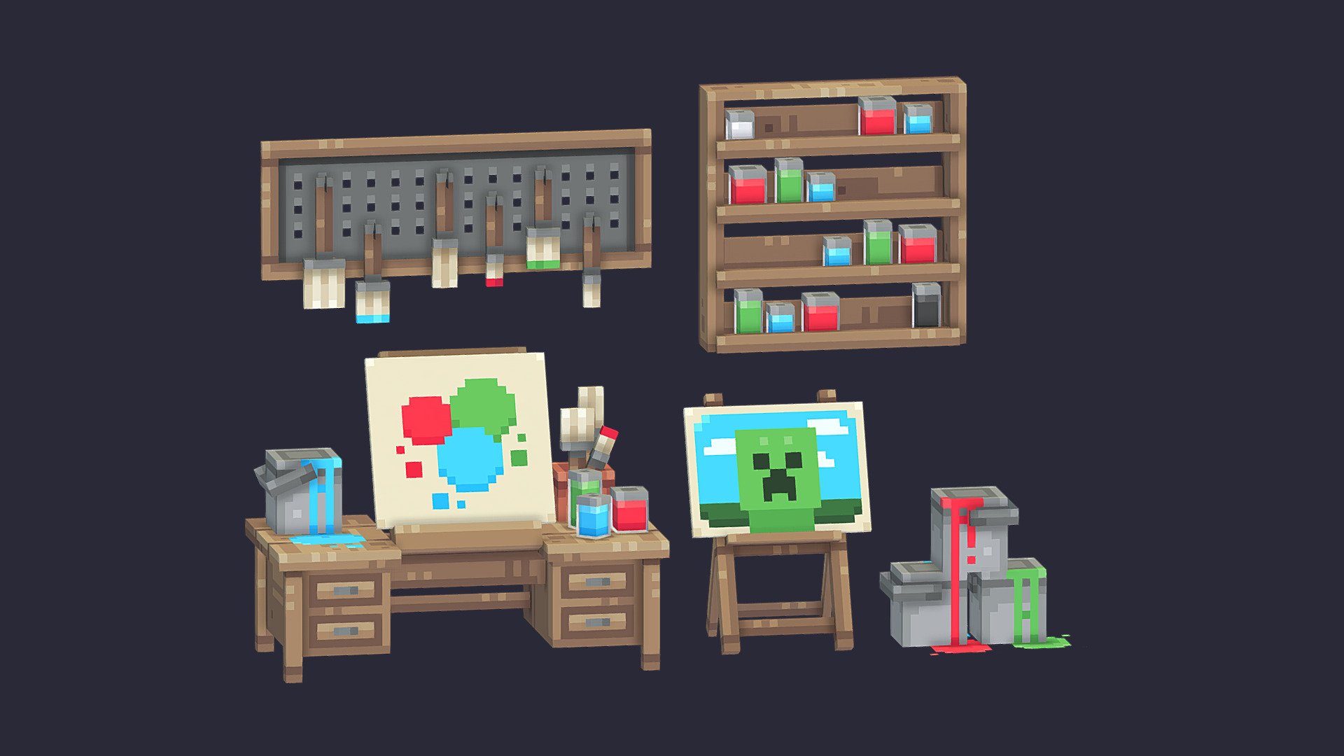 Painting Station - 3D model by Workshop Six (@workshop_six) [ea19e45 ...