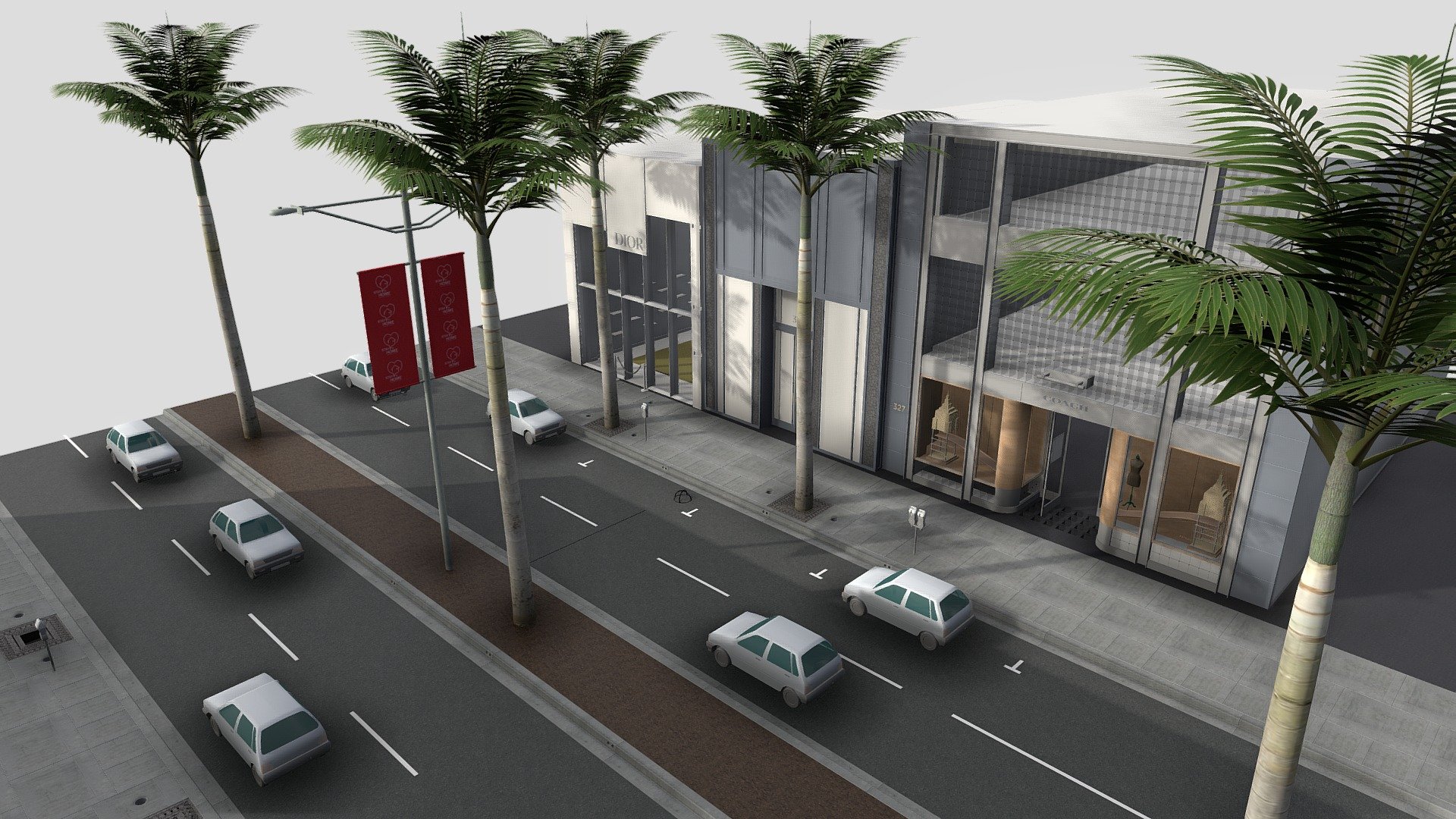 Beverly Hills, California, 323 N Rodeo Drive - Buy Royalty Free 3D ...