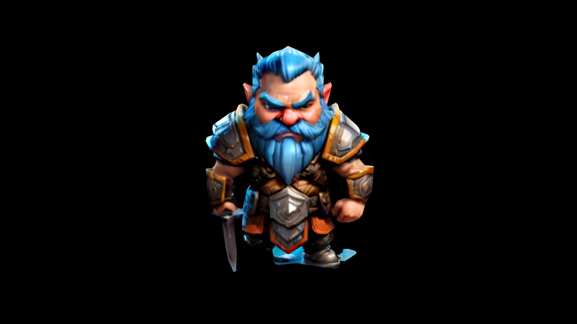 An angry dwarf cartoon character holding a sword - Download Free 3D ...