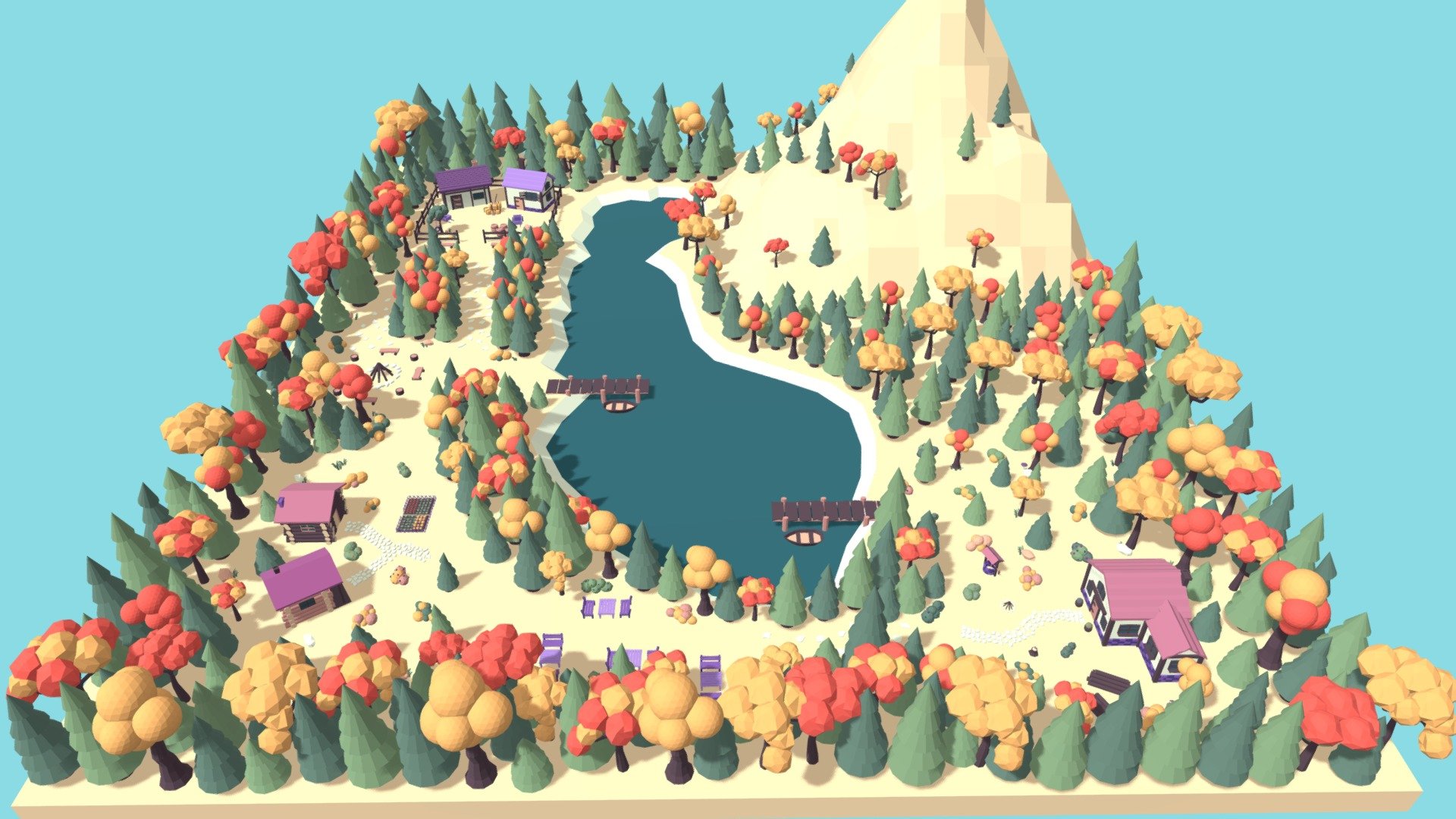 Low Poly Autumn Forest - Buy Royalty Free 3D model by I'm blendin' it ...