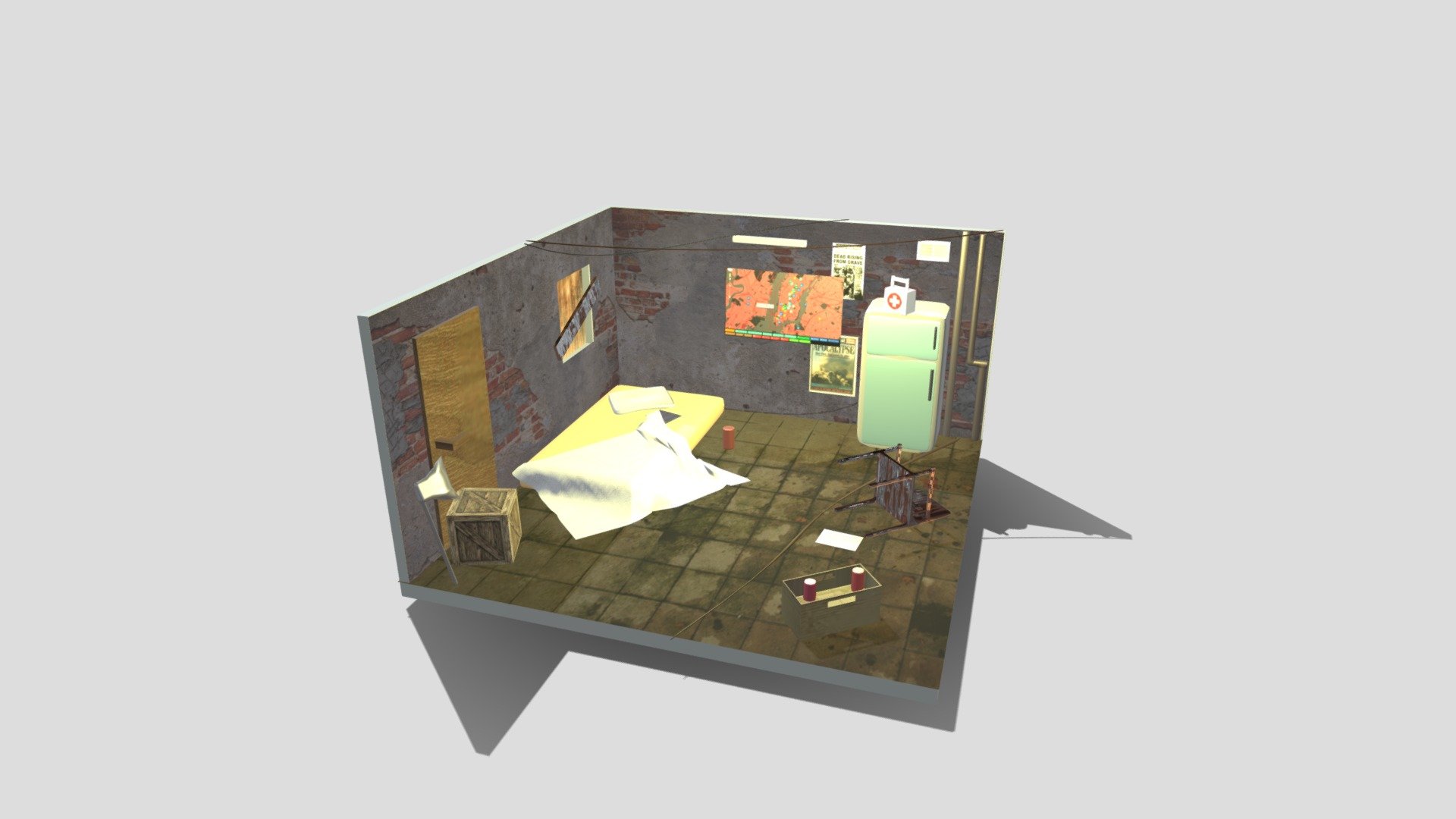 Zombie Apocalypse Survivor Room - 3D model by Swari Azanni (@Swari ...