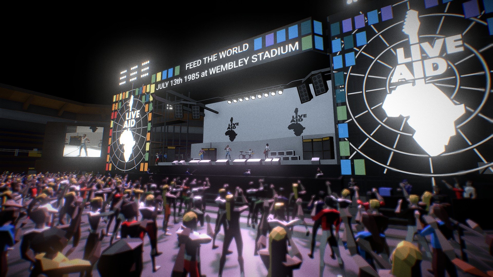QUEEN 👨🏽👩🏻‍🦱🧑🏻‍🦱👨🏼‍🦱 || Rock concert - Download Free 3D model by dark ...