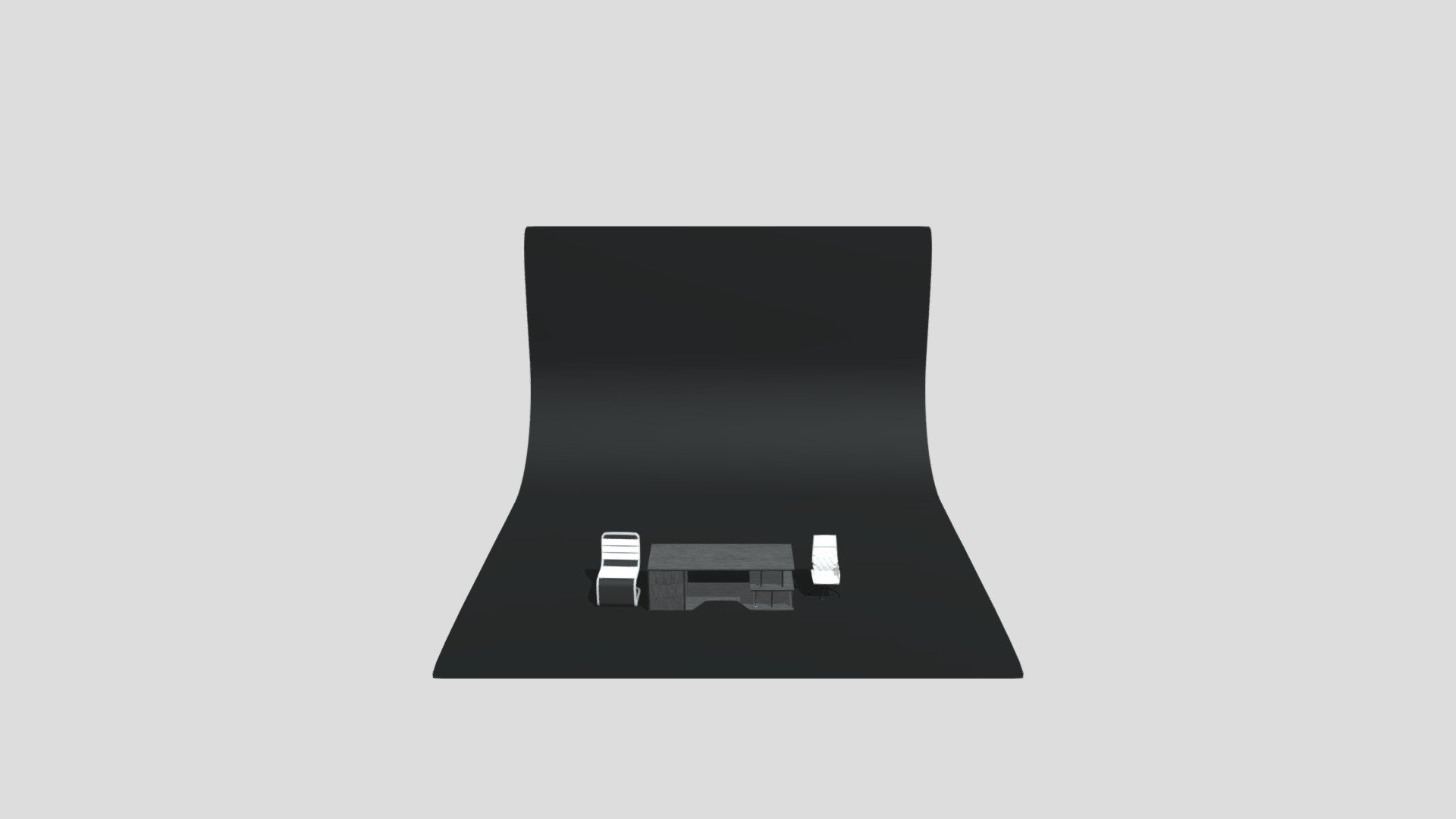 3D Grey Desk/Table With Two Chairs - 3D model by mysonr589 [ea2ab4f ...