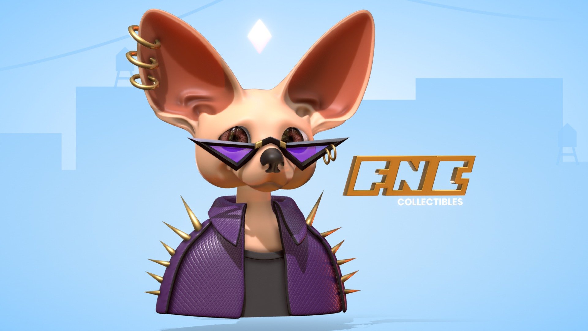 Stylized fennec animal _FNC COLLECTI₿LES 🦊 - Buy Royalty Free 3D model ...