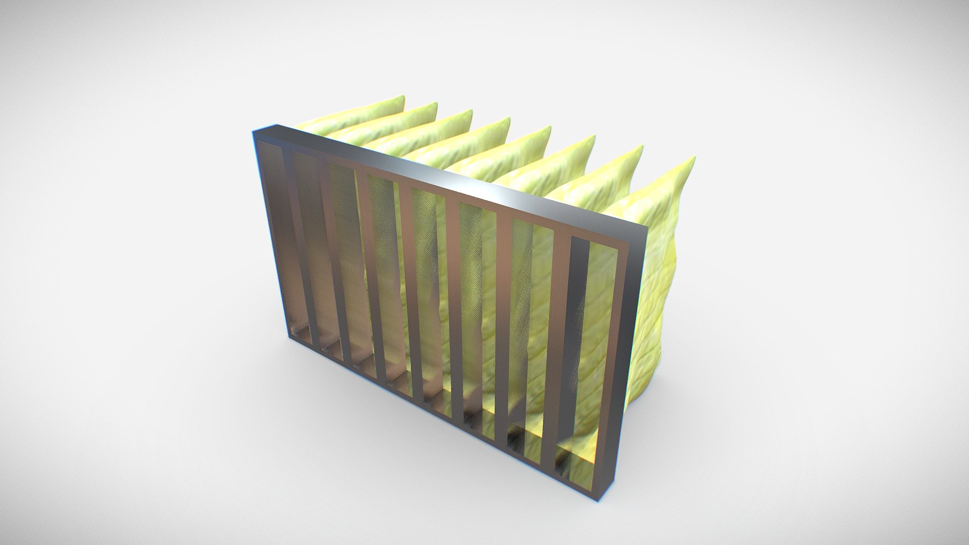 15" x 25" x 12" - 95% 8 Pocket Bag Filter - 3D model by ...