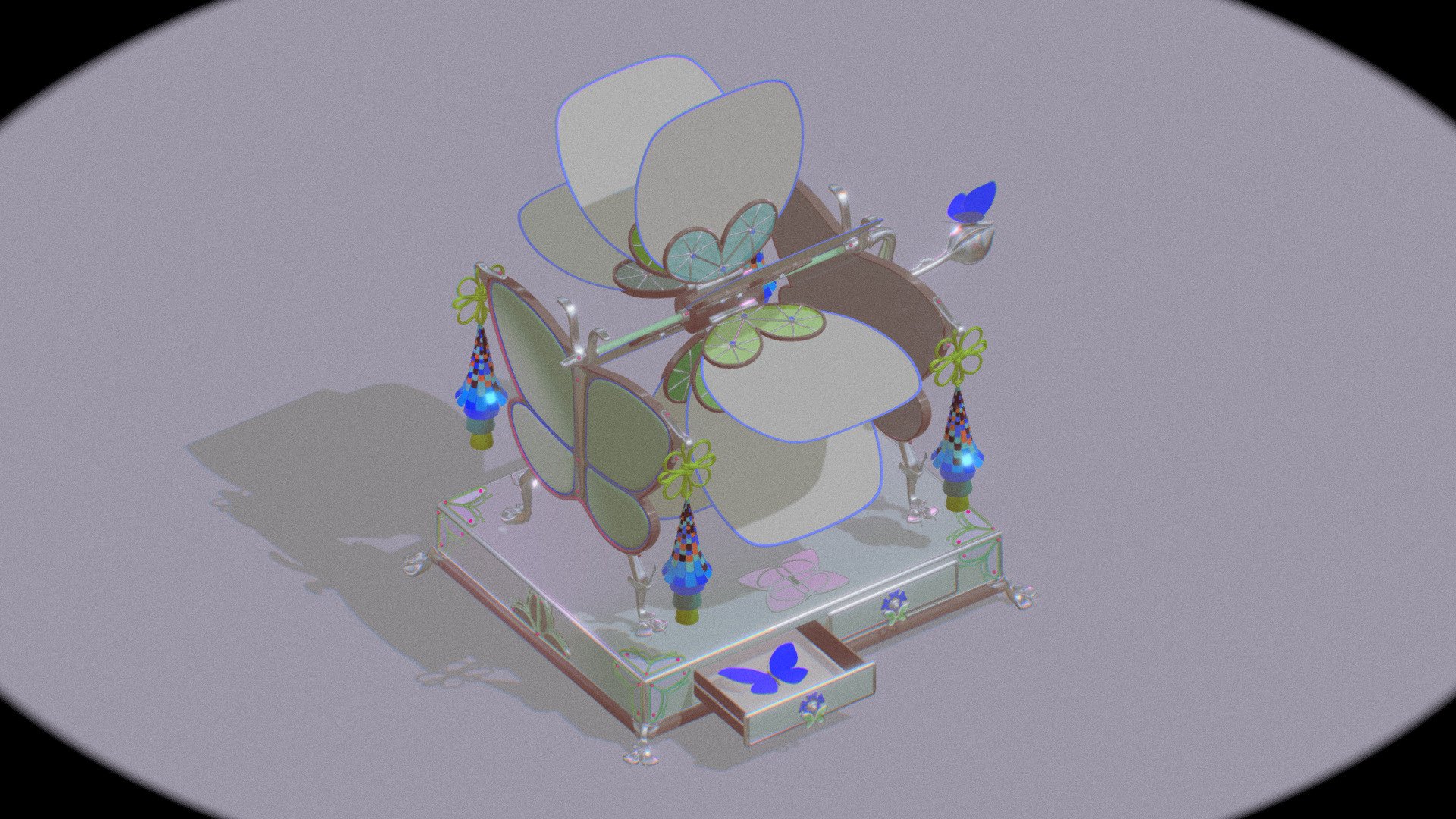 Karakuri Butterfly (からくり) - 3D model by bluenaive [ea2f4b6] - Sketchfab