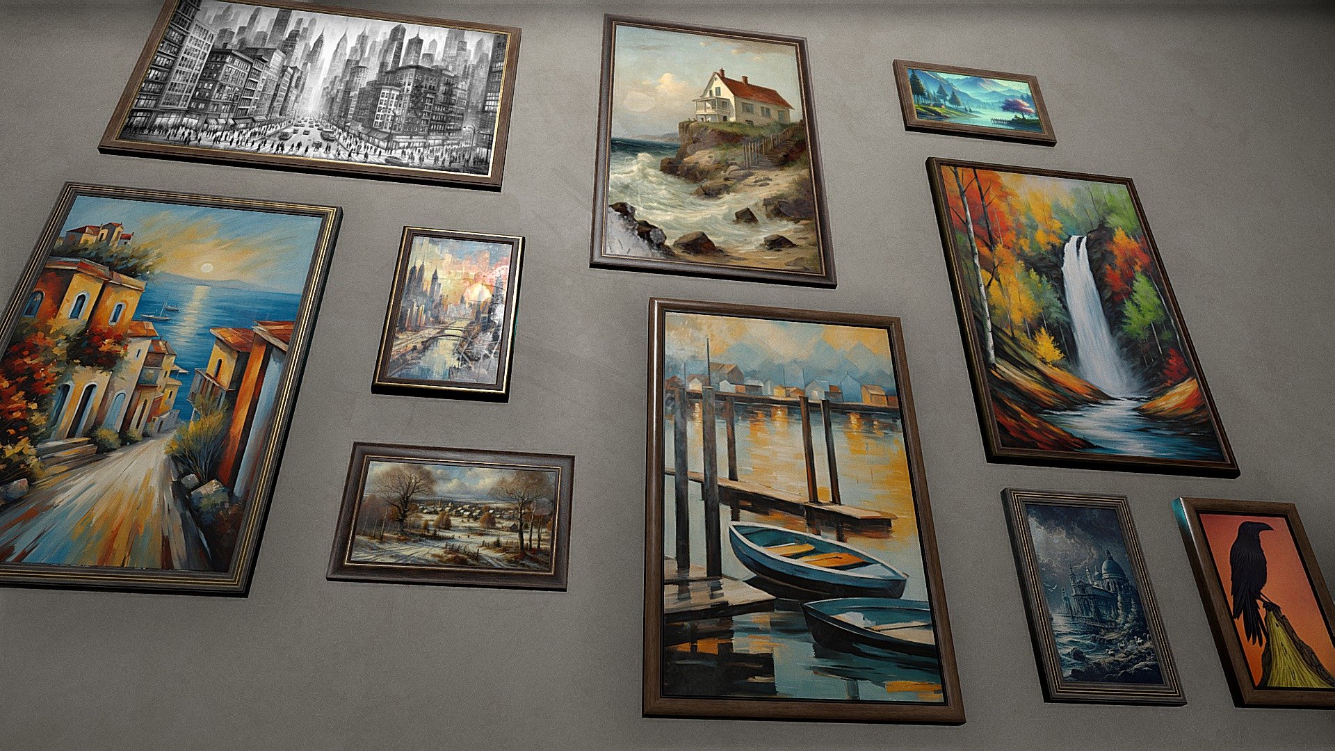 Modern Wall Pictures - Buy Royalty Free 3D model by Domenico Bianco ...