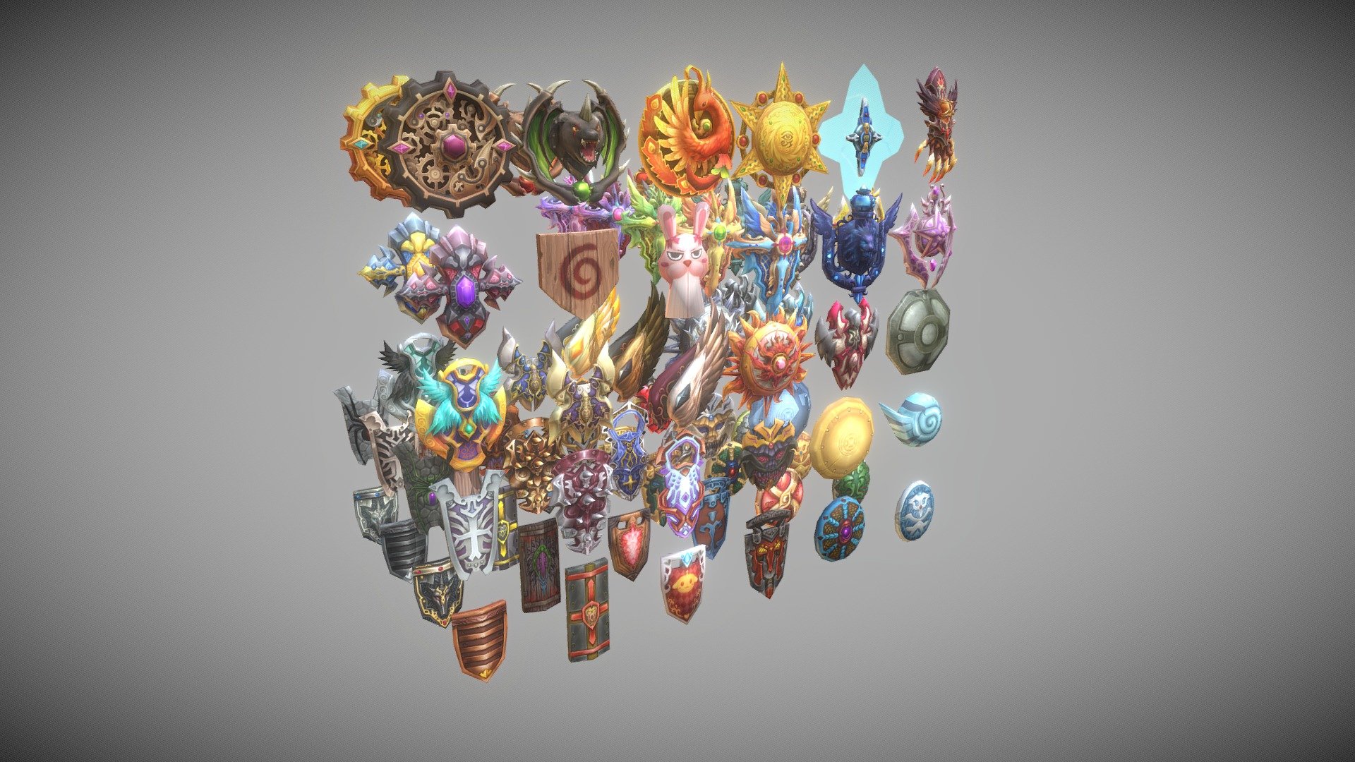 Cartoon Fantasy Shields (+80) - 3D model by Pixelated Adventures ...