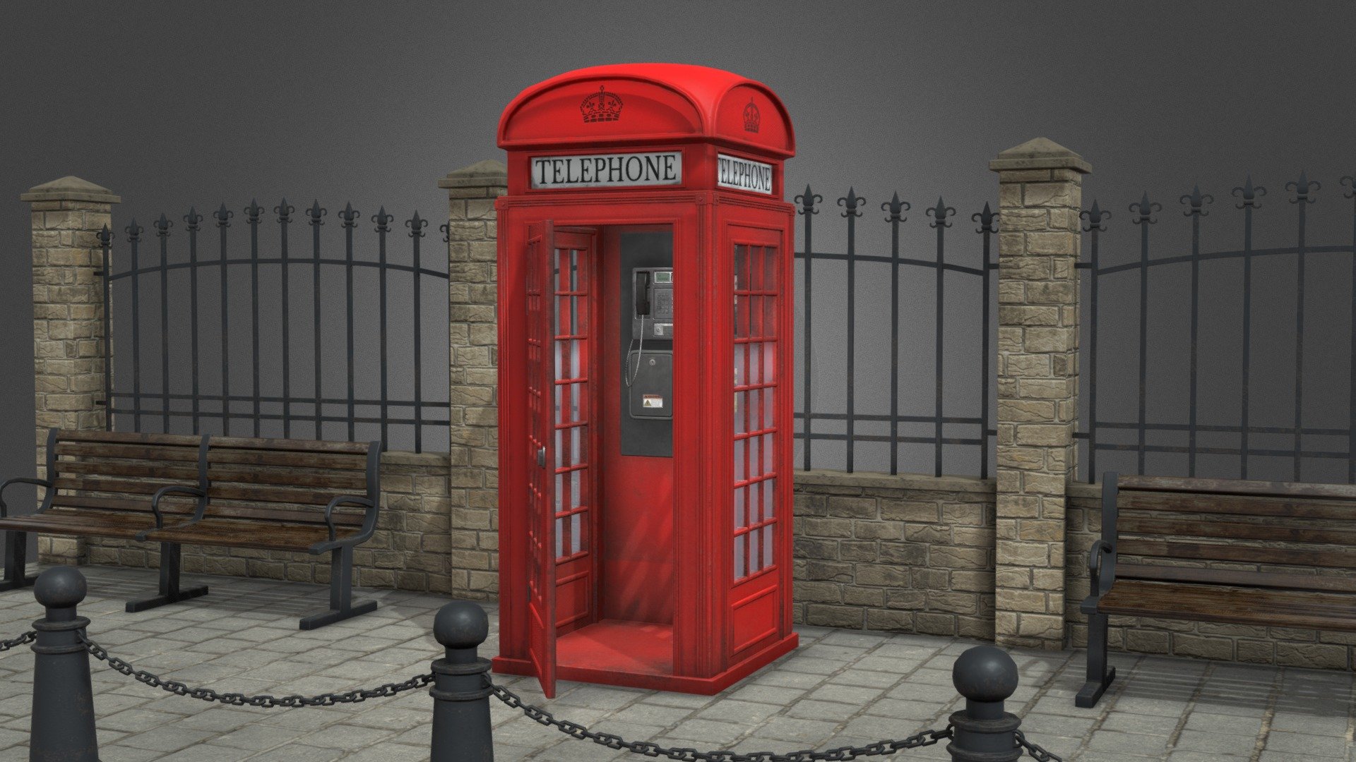 Telephone Booth - 3D model by Janis Zeps (@Zeps3D) [ea3e24f] - Sketchfab