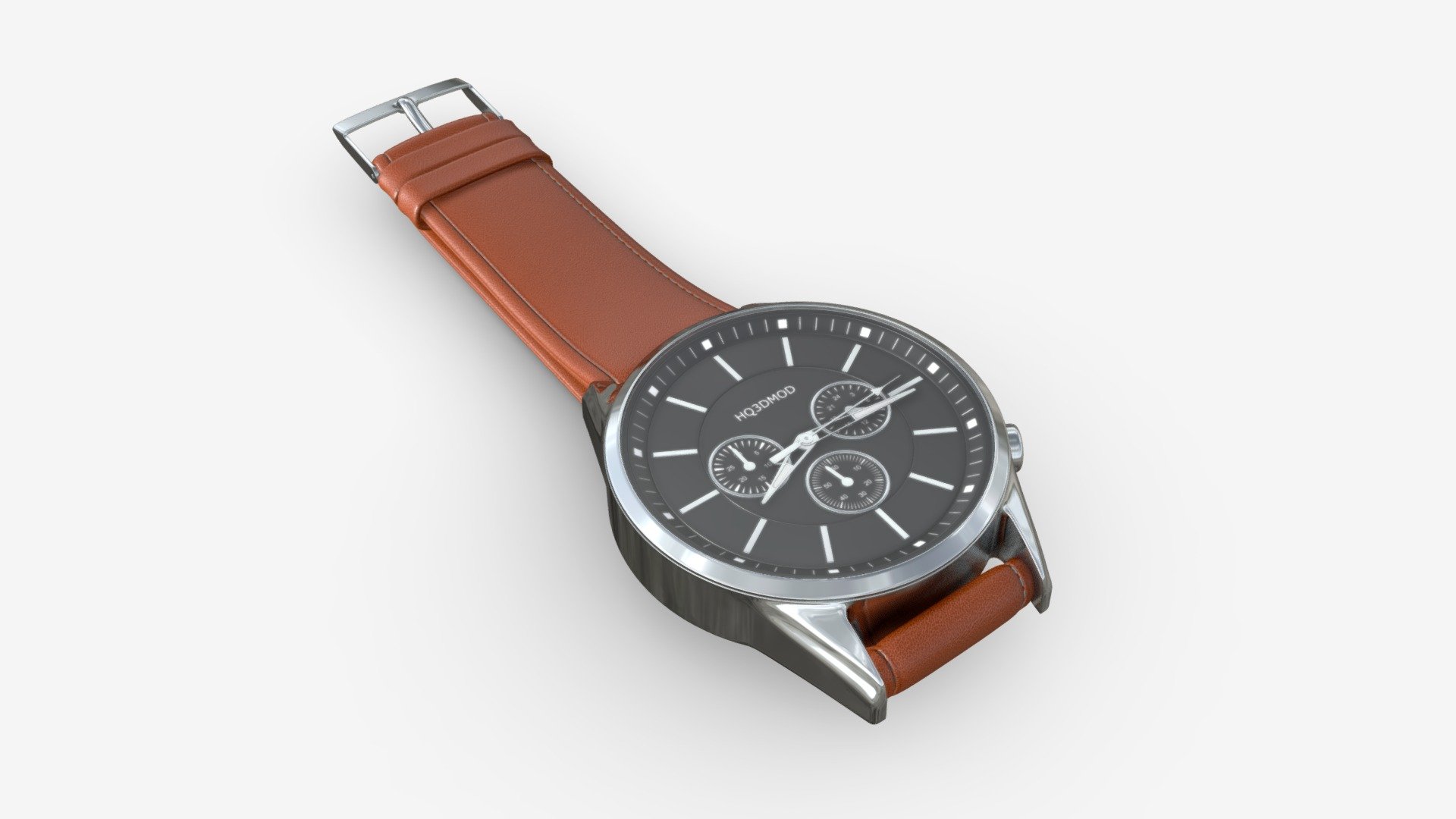 Wristwatch with Leather Strap 02 - Buy Royalty Free 3D model by HQ3DMOD ...