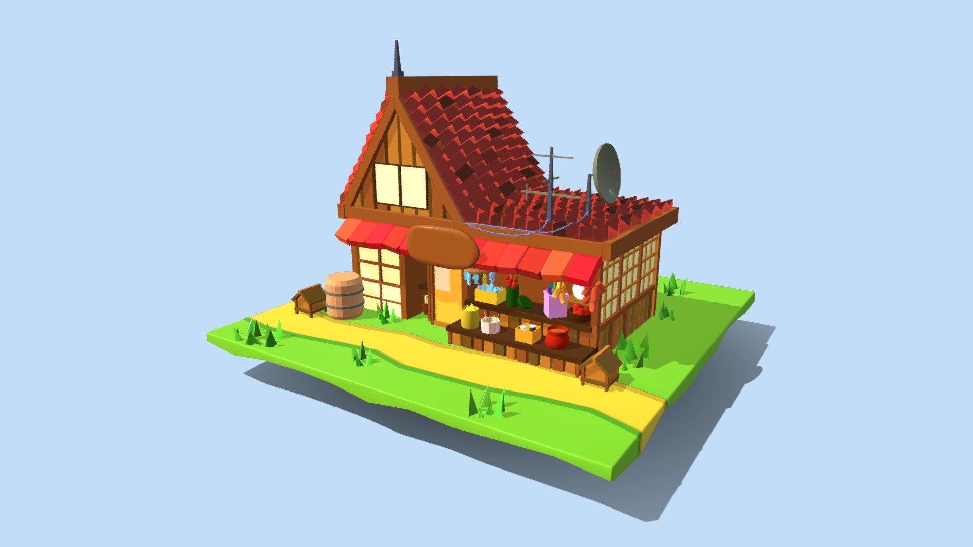 Hut - 3D model by potatcloride [ea4239e] - Sketchfab