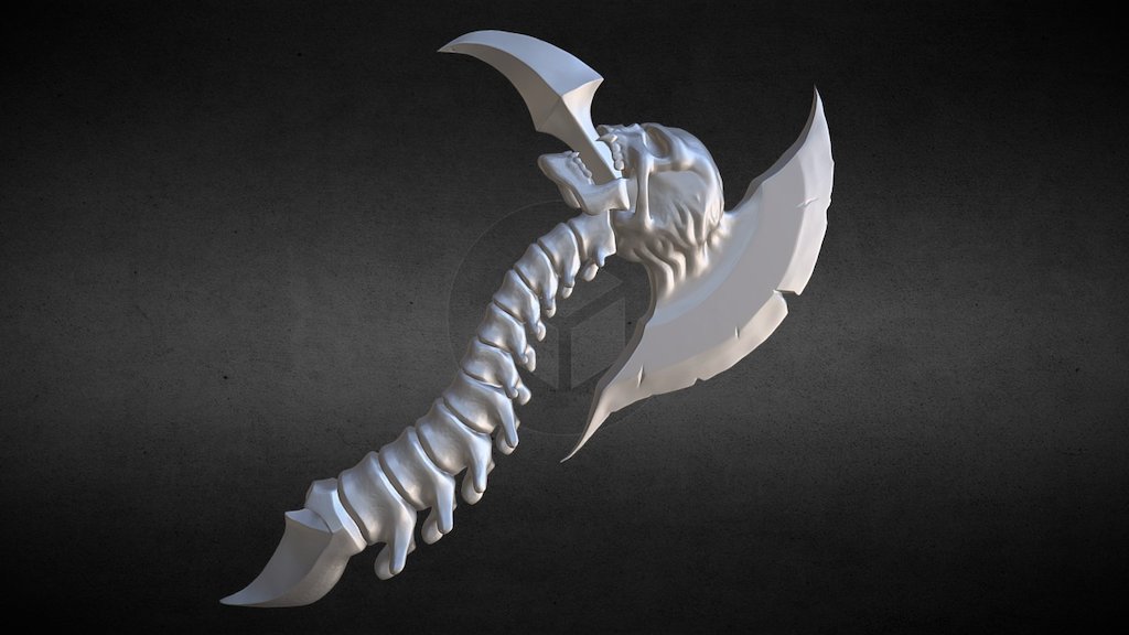 Skull Battle Axe - 3D model by martinmor [ea47a5e] - Sketchfab