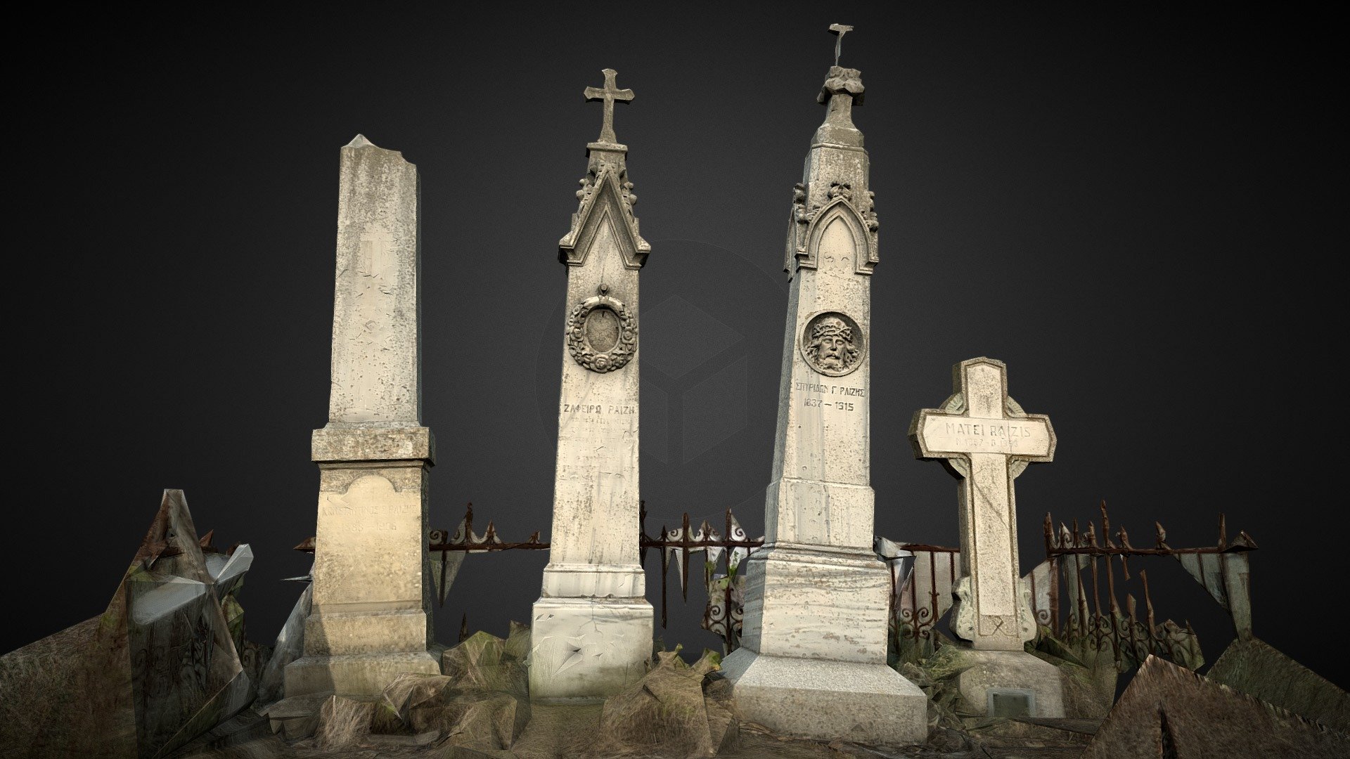 Four Graves - Download Free 3D model by andreidrmb [ea4c3d5] - Sketchfab