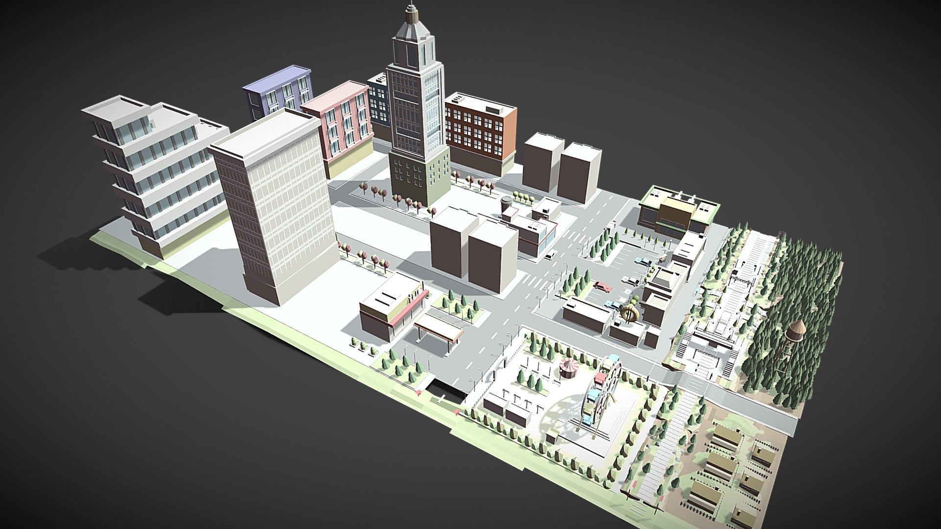 Low Poly City - 3D model by iTek-Media [ea606ac] - Sketchfab