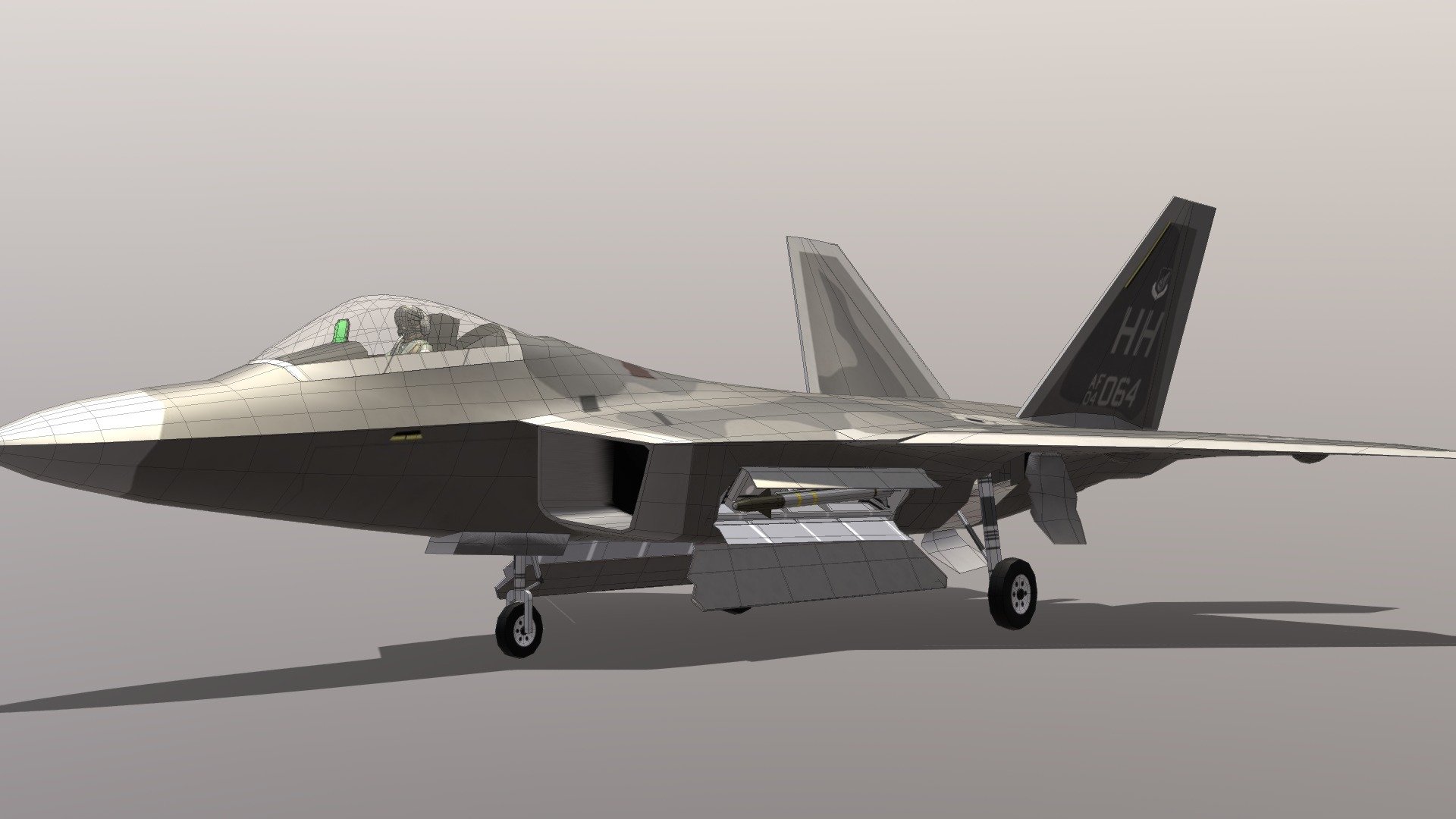 Low poly 1:1 USAF F22A Raptor - Download Free 3D model by Yi Tsung Lee ...