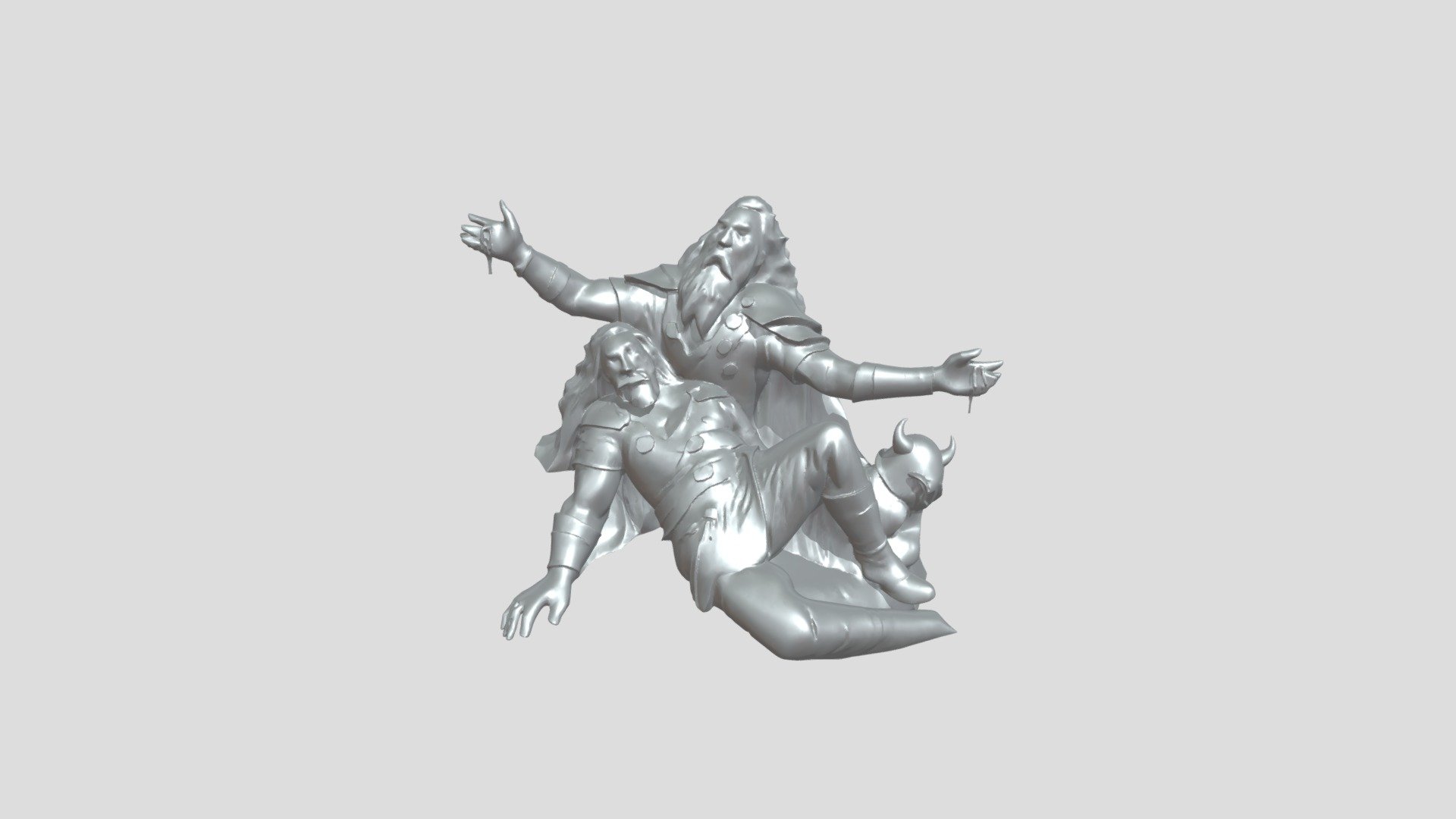 two bearded warriors in dramatic pose - 3D model by souri.amirhosein ...