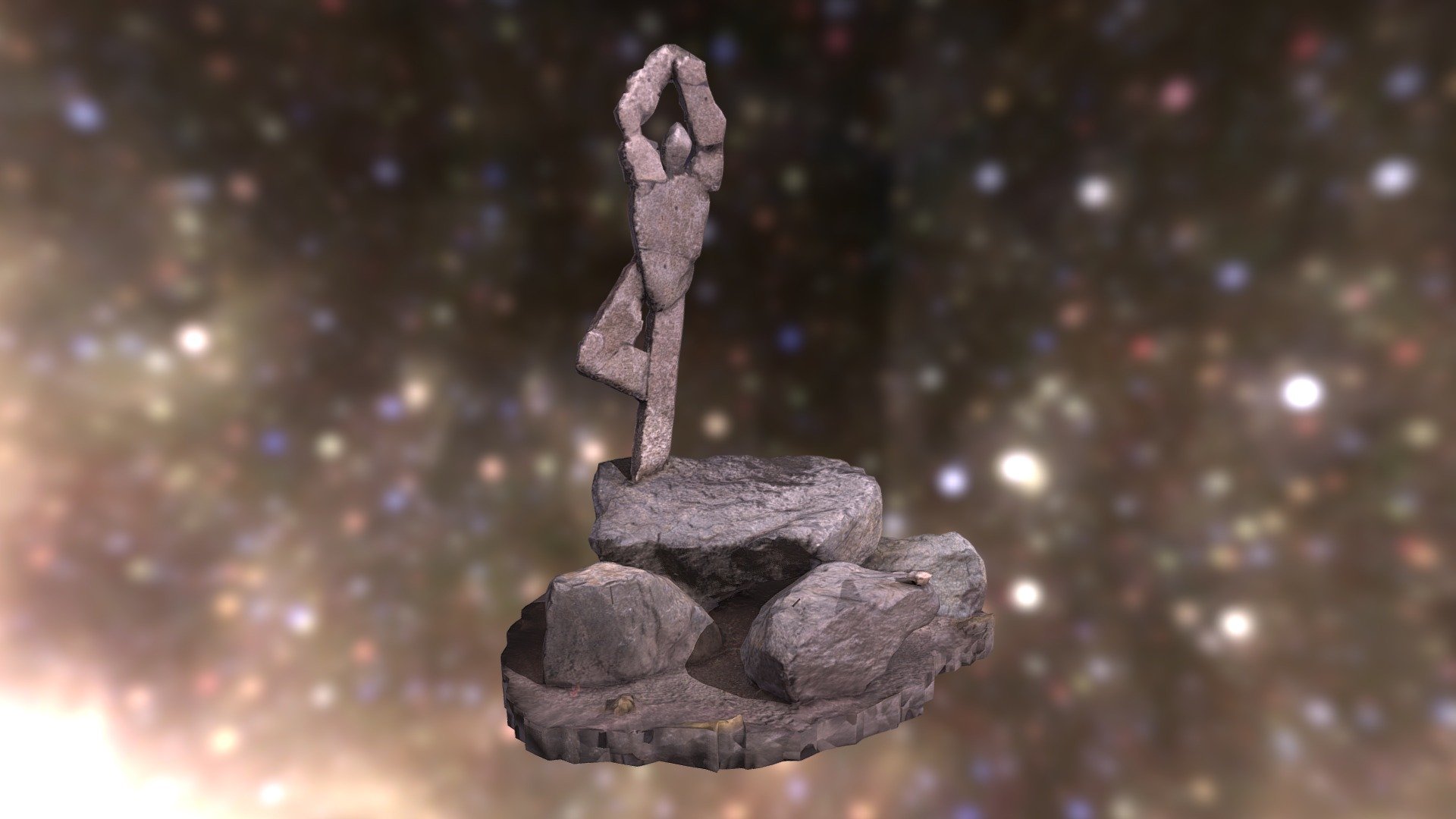 Rock Man Yoga Statue - Download Free 3D model by Mahonri [ea6e880 ...
