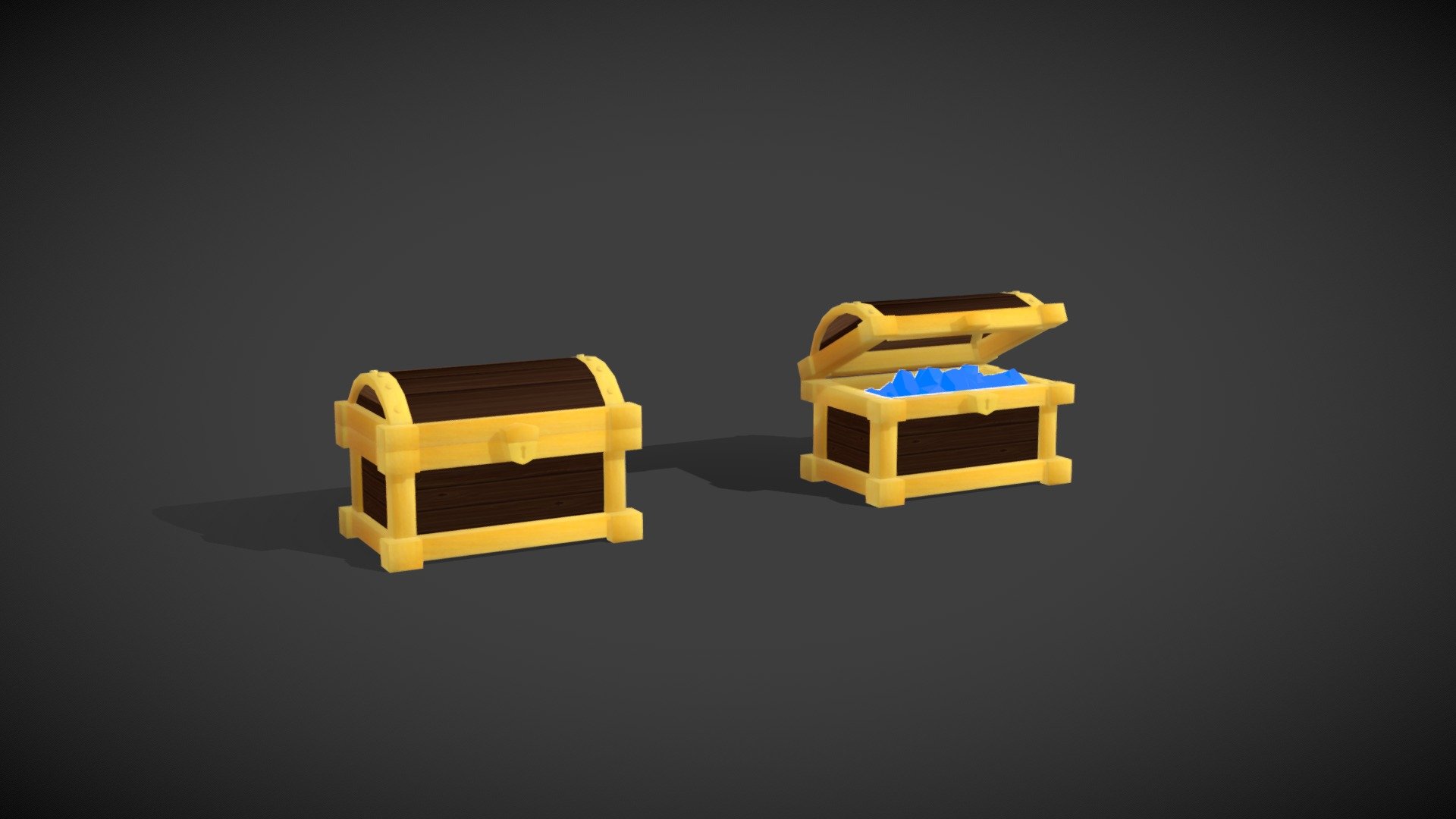 Stylized Treasure chest with crystals - 3D model by meenuchan [ea71750 ...