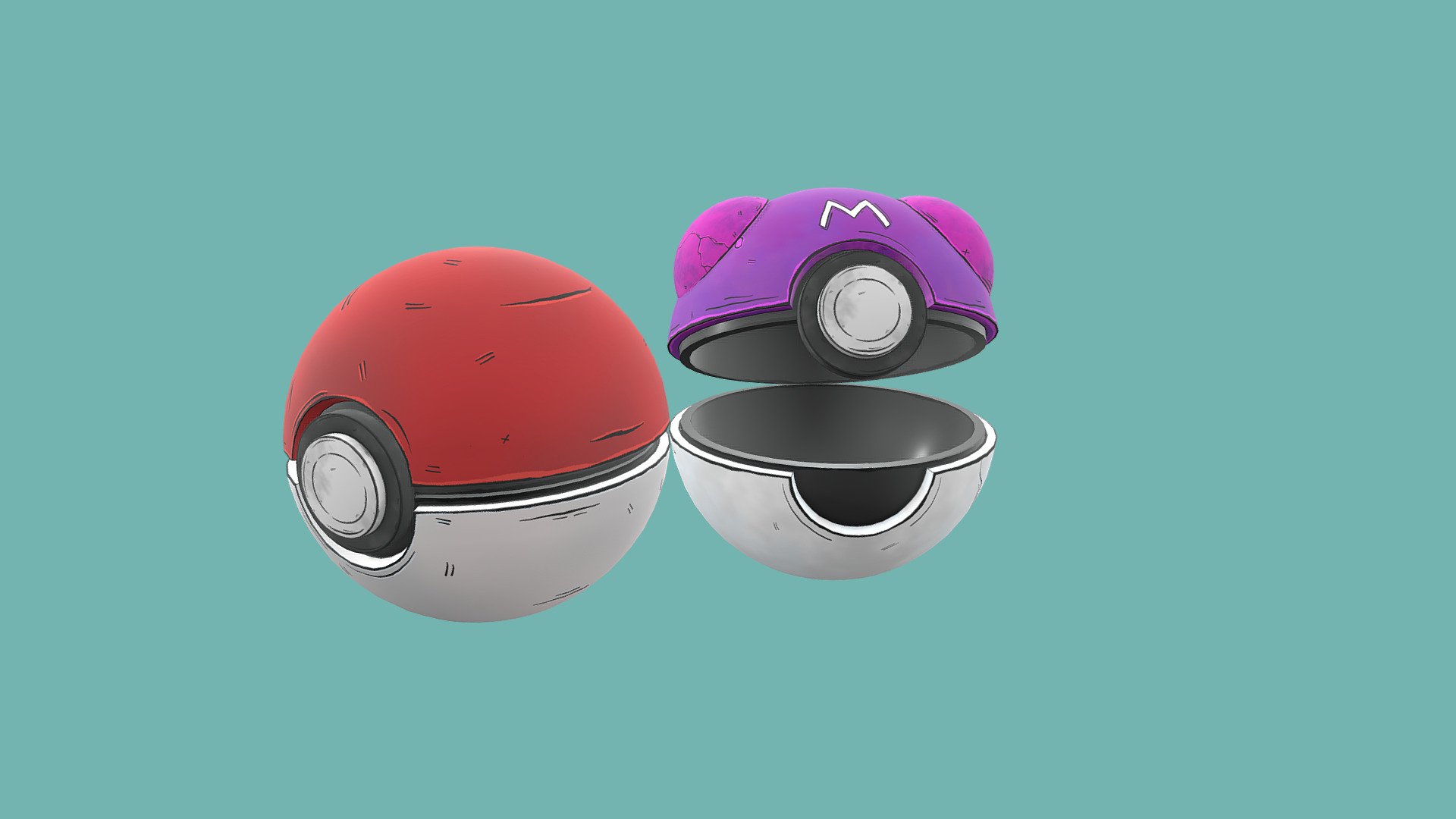 Pokeballs - 3D model by Kidsuue [ea7e12a] - Sketchfab