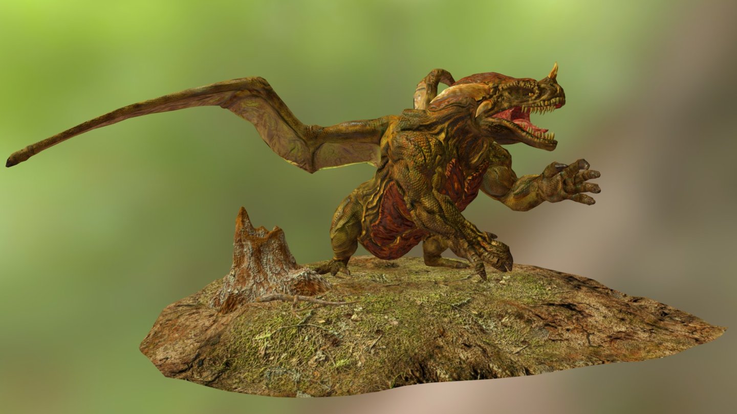 Green dragon - 3D model by ramazbass [ea81fca] - Sketchfab