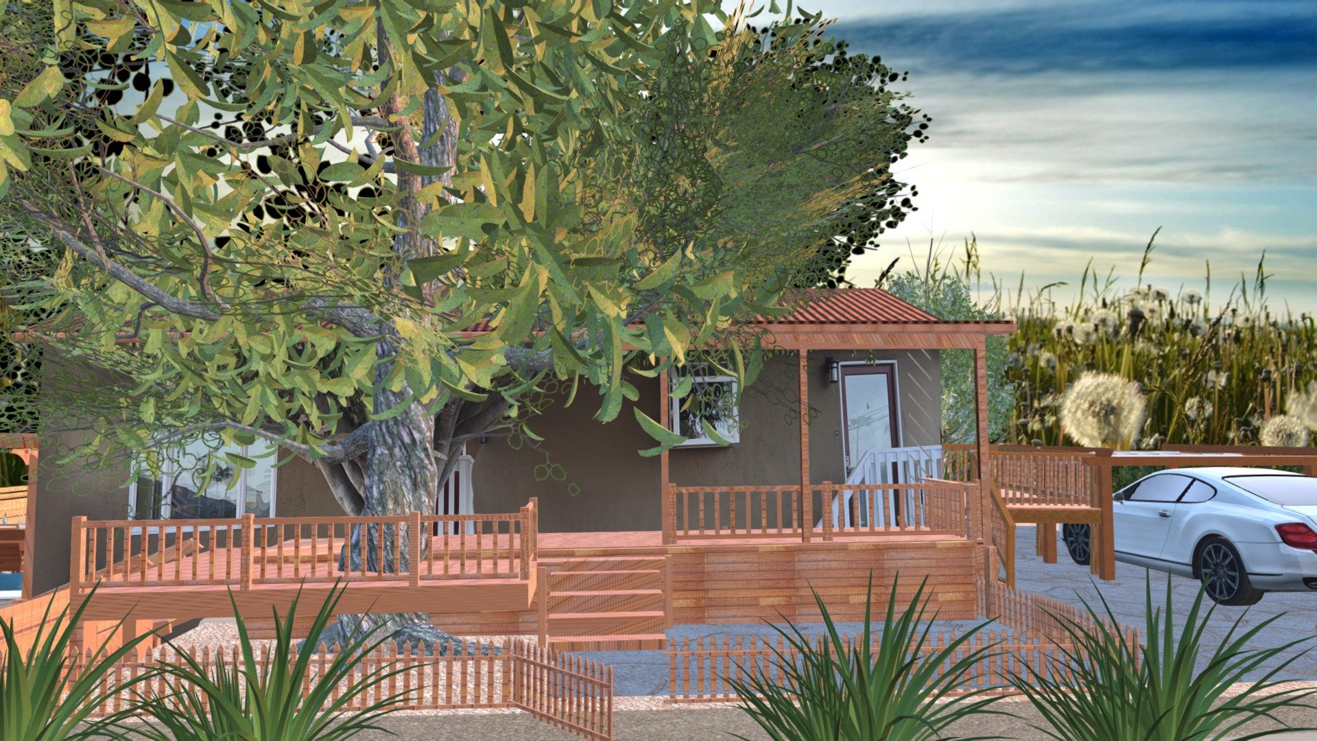 House Project 2 Front Yard - 3D model by Ali_Sha [ea83ea3] - Sketchfab