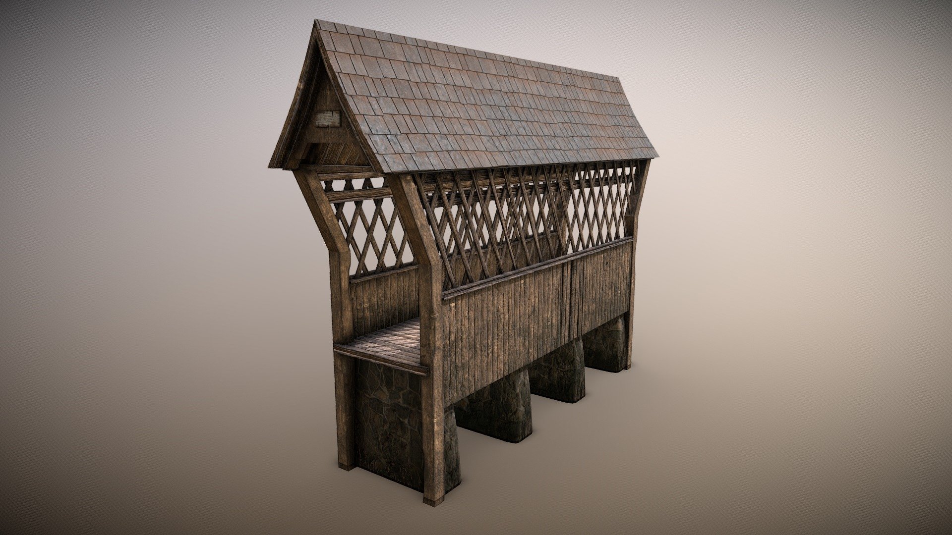 Small pedestrian bridge - Download Free 3D model by JB3D (@taz83 ...