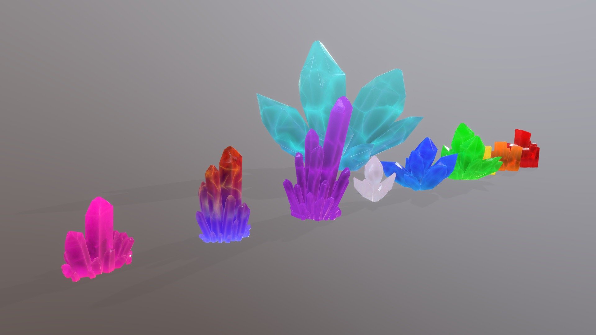 Stylized Low Poly Crystals - Buy Royalty Free 3D model by Vertex Hub ...