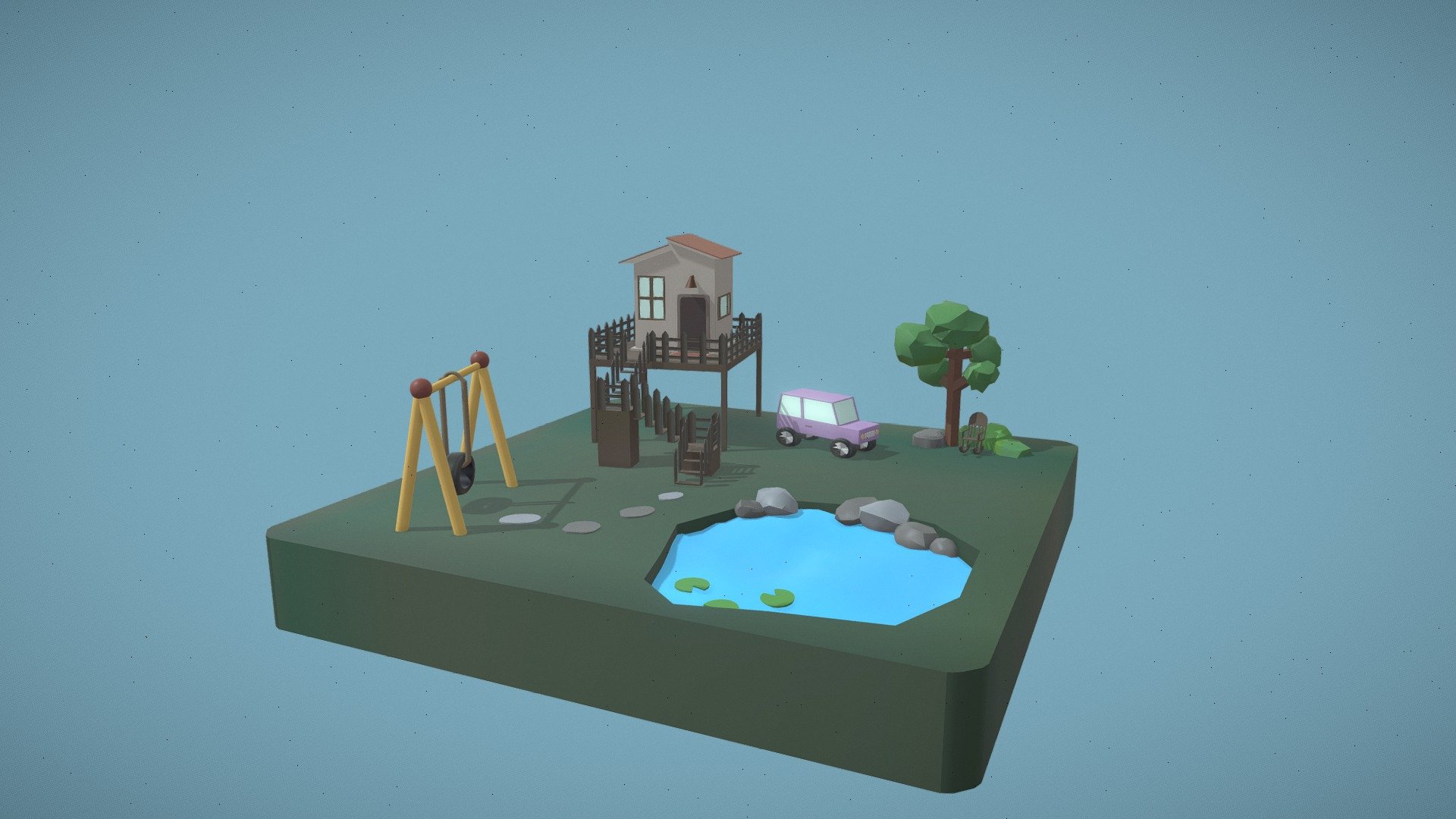 Low Poly Environment - 3D model by ryvarie [ea9584d] - Sketchfab