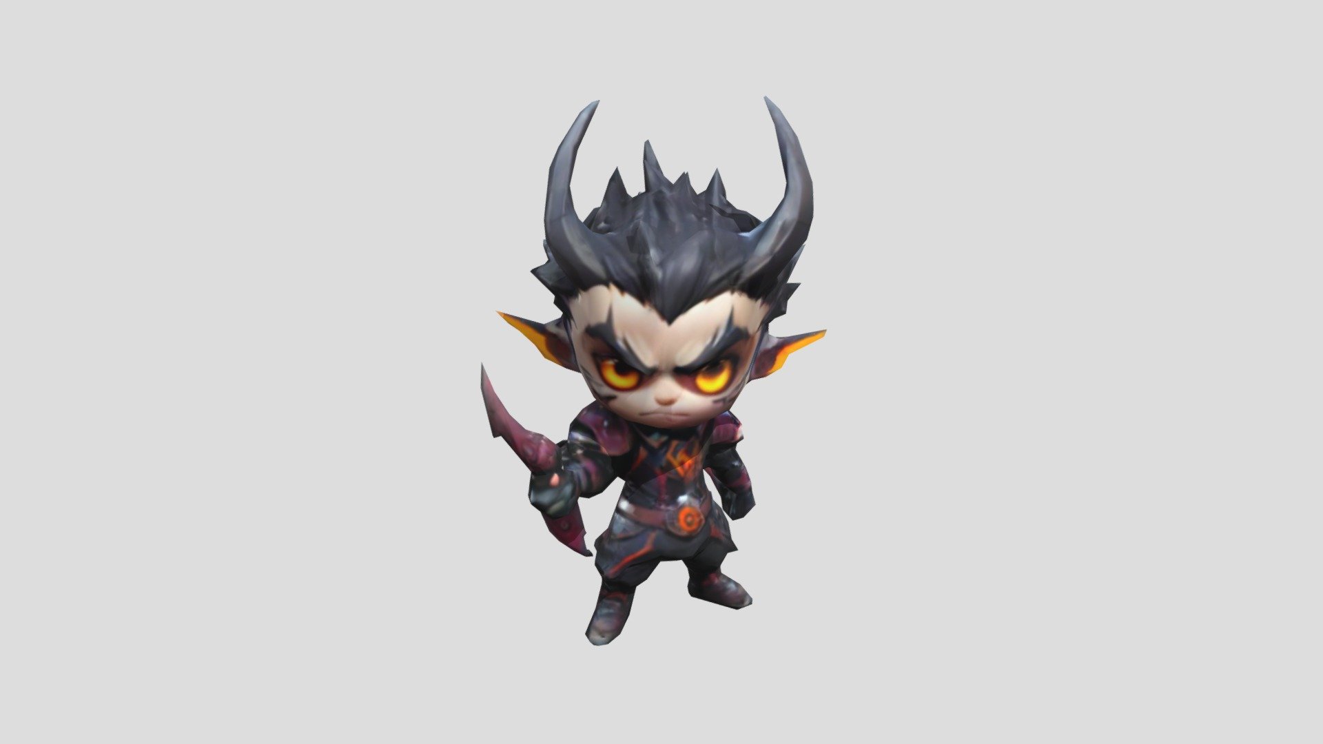 Angry Horror-Themed Character with Large Horns a - Download Free 3D ...