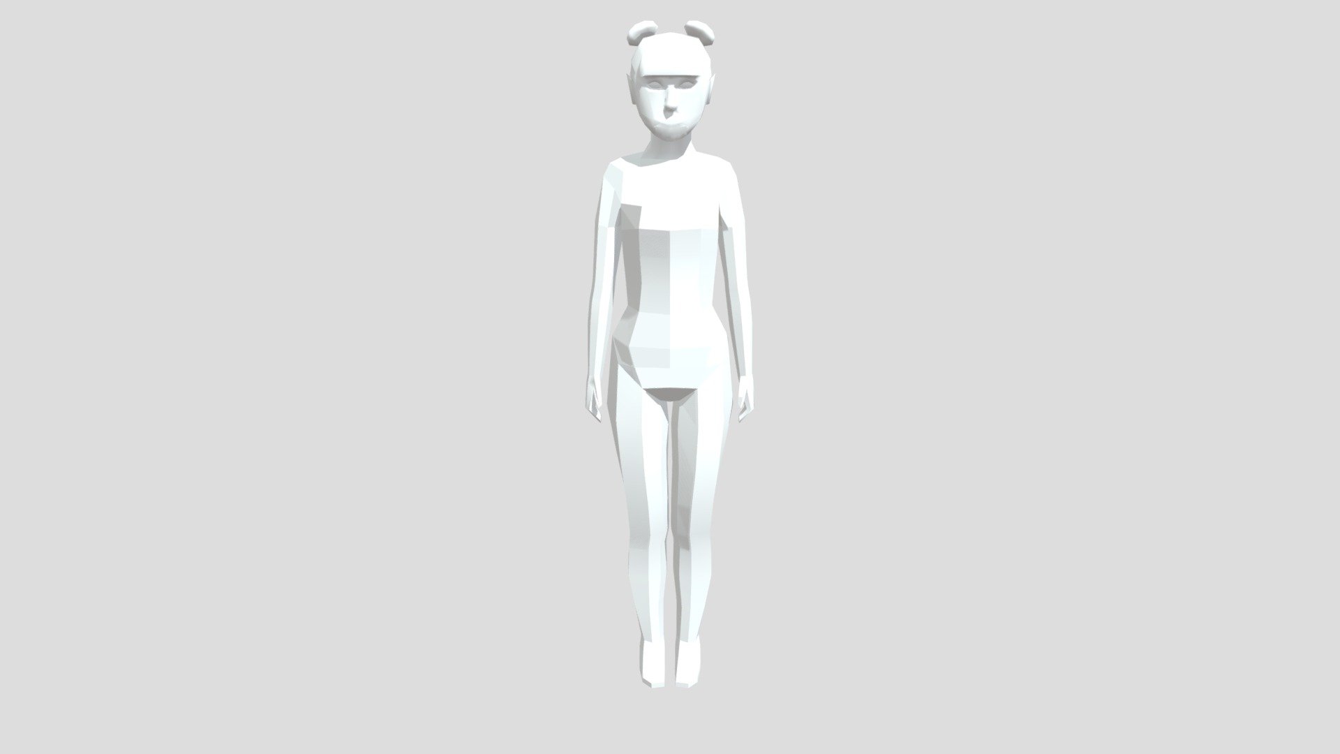 Stylized Low Poly Humanoid with Hair - 3D model by Malaphar [ea99398 ...