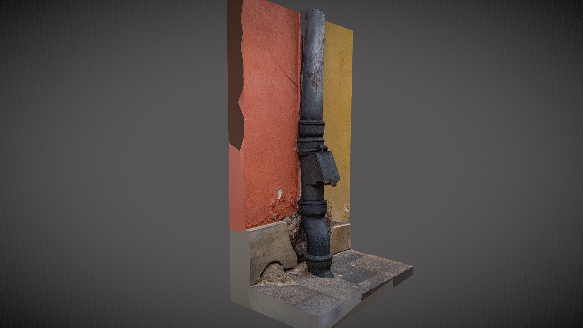 Rain pipe in old town. Warsaw - Buy Royalty Free 3D model by Saulius ...