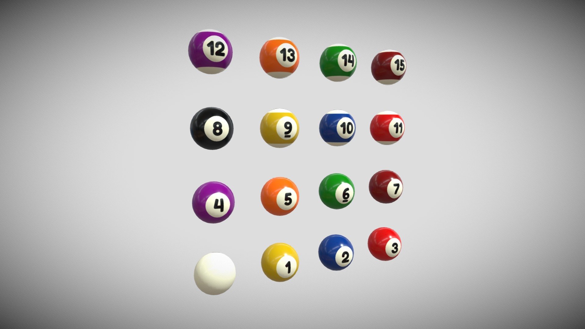 Billiard Ball Set 8 Pool - Buy Royalty Free 3D model by OctoMan ...