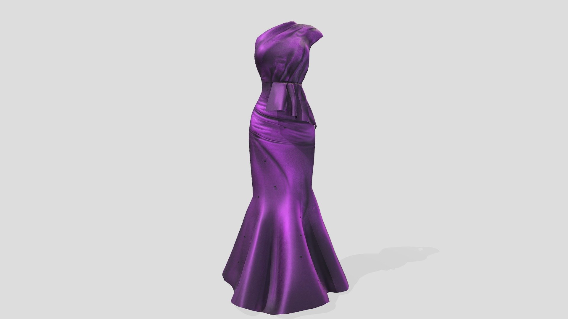 Off Shoulder Frills Long Gown - Buy Royalty Free 3D model by 3dia ...