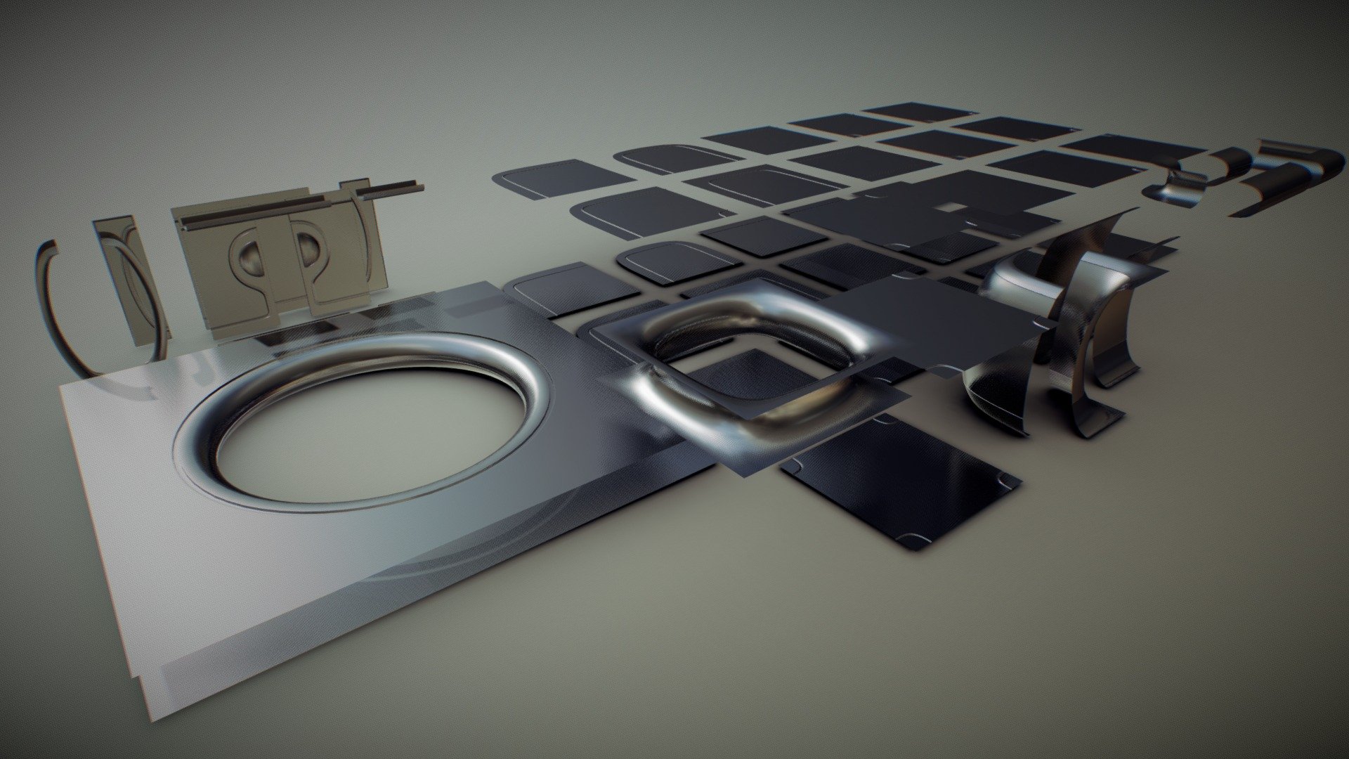 Retro-futuristic sci-fi building modular kit - Buy Royalty Free 3D ...