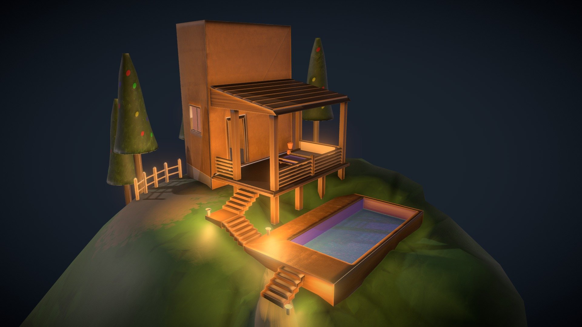 Fancy Cabin Diorama - 3D model by alexandrareimer [eaaad32] - Sketchfab