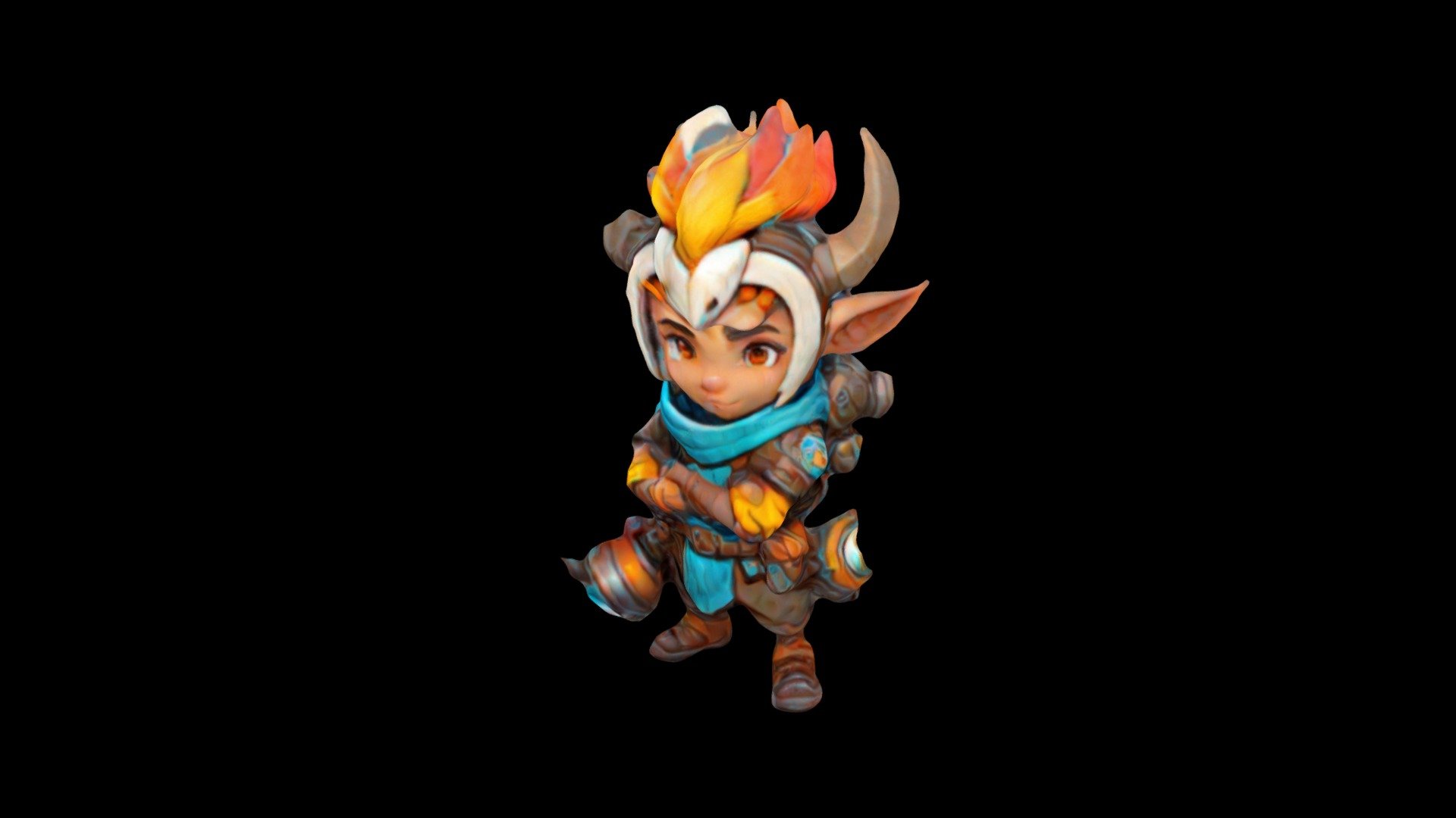a cartoon illustration of a male elf with orange - Download Free 3D ...