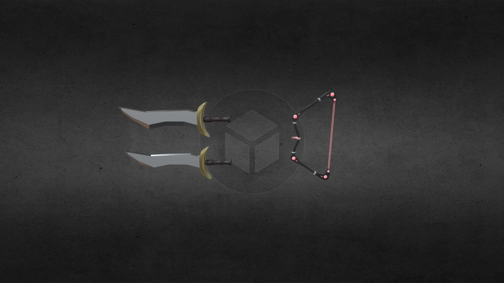 Tech Bow + Daggers swords - 3D model by hoel22 [eab552a] - Sketchfab