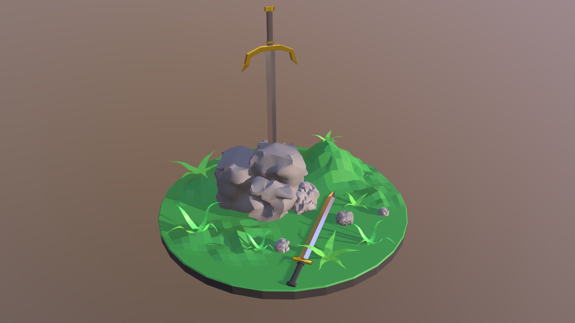 Sword In Stone Low Poly - Download Free 3D model by INinja ...