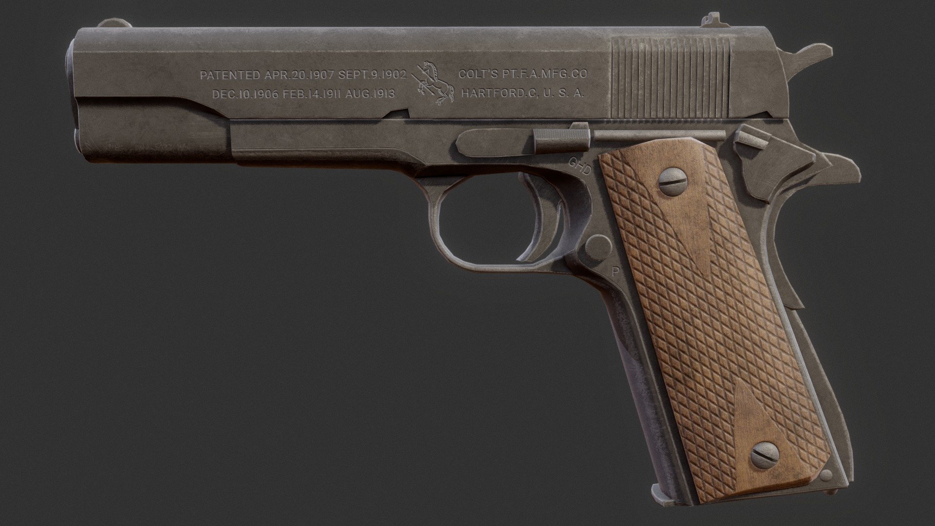 Colt M1911 - 3D model by vertex (@vertex9000) [eac584d] - Sketchfab