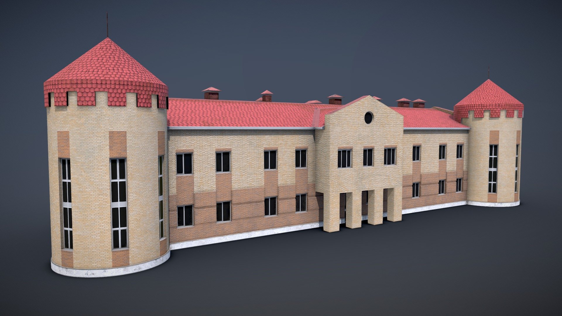 Building of the Ogonyok children's Health camp - 3D model by sklerozz ...
