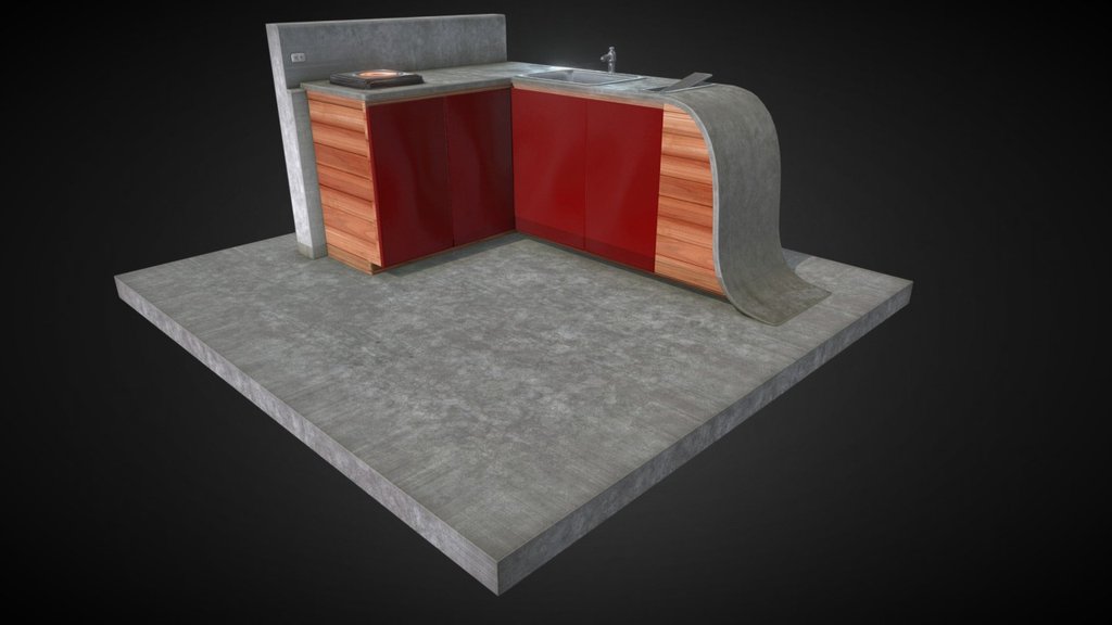 Kitchen Counter - 3D model by LCZ (@louiseclaire21) [eac6f1d] - Sketchfab