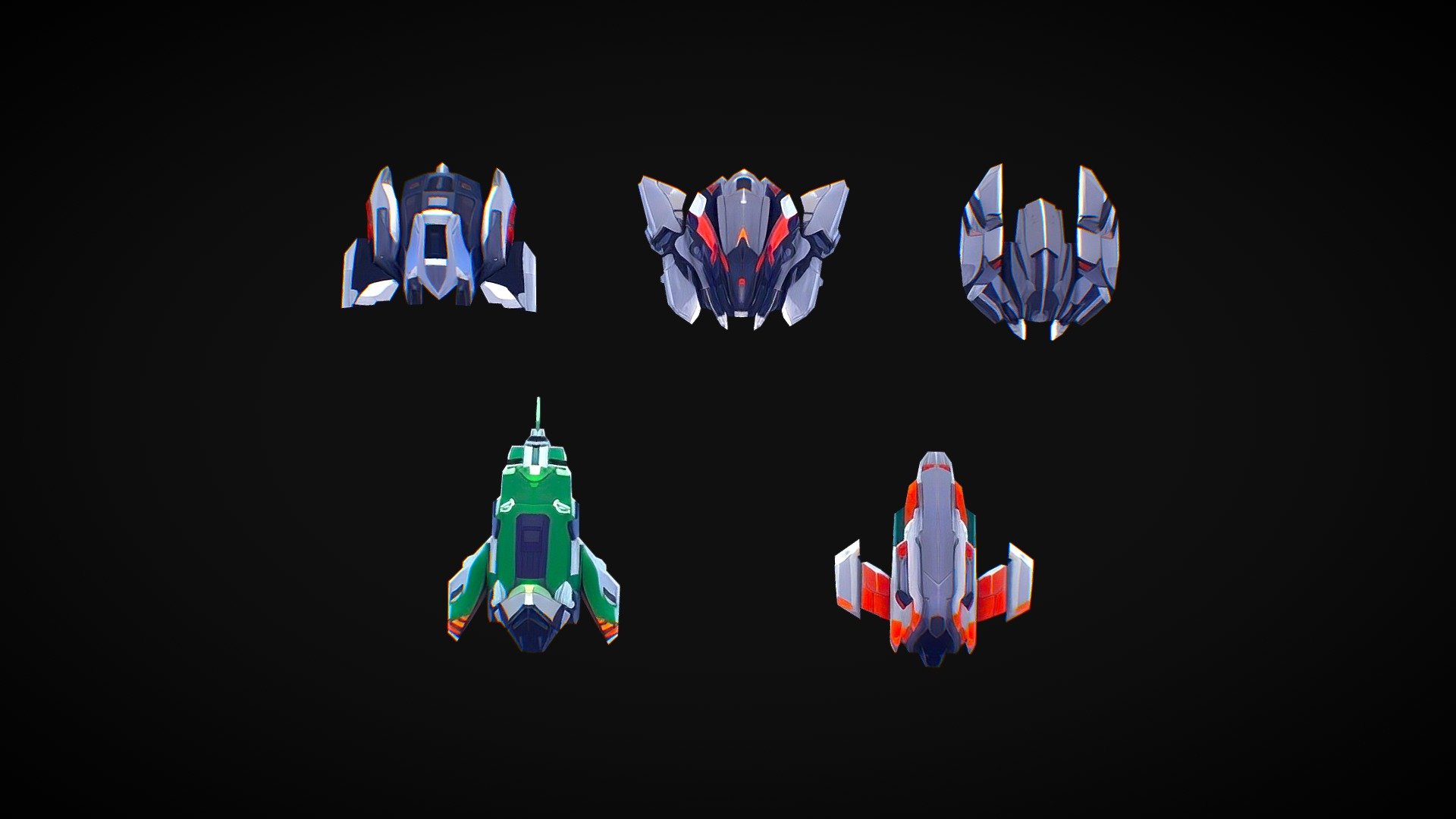 5 SpaceShips Set - Buy Royalty Free 3D model by jasoncroukamp [eacbdcb ...