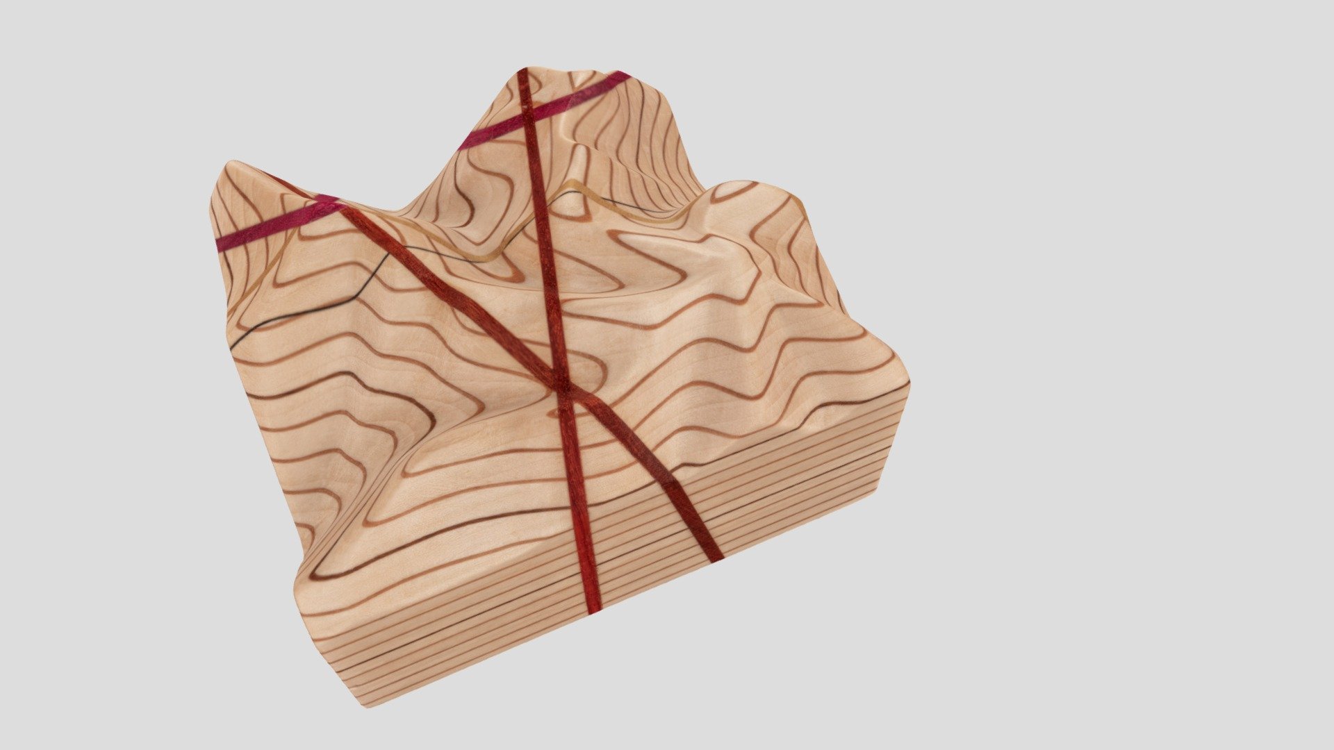 No. 122 - Topographic map block w dipping planes - 3D model by ...