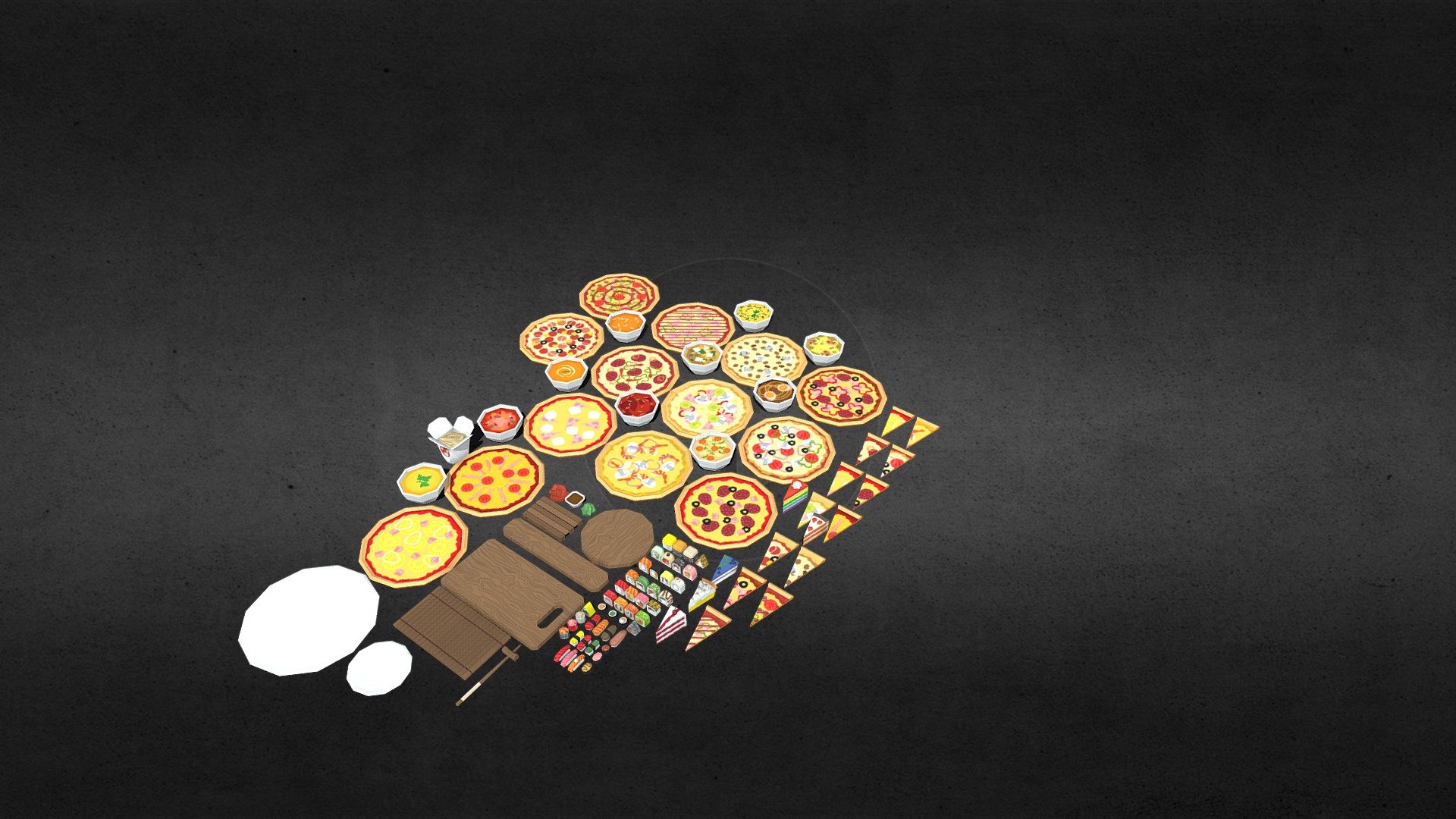 POLY pizza sushi soup - 3D model by ARSLIN (@0arslin0) [eacf7ca ...