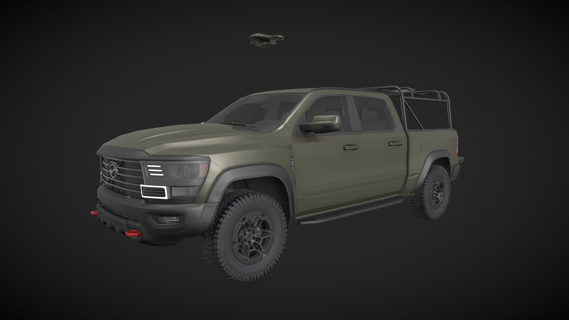 Military Pickup Truck ZX Animated - 3D model by evgenktor2 [ead8bc1 ...