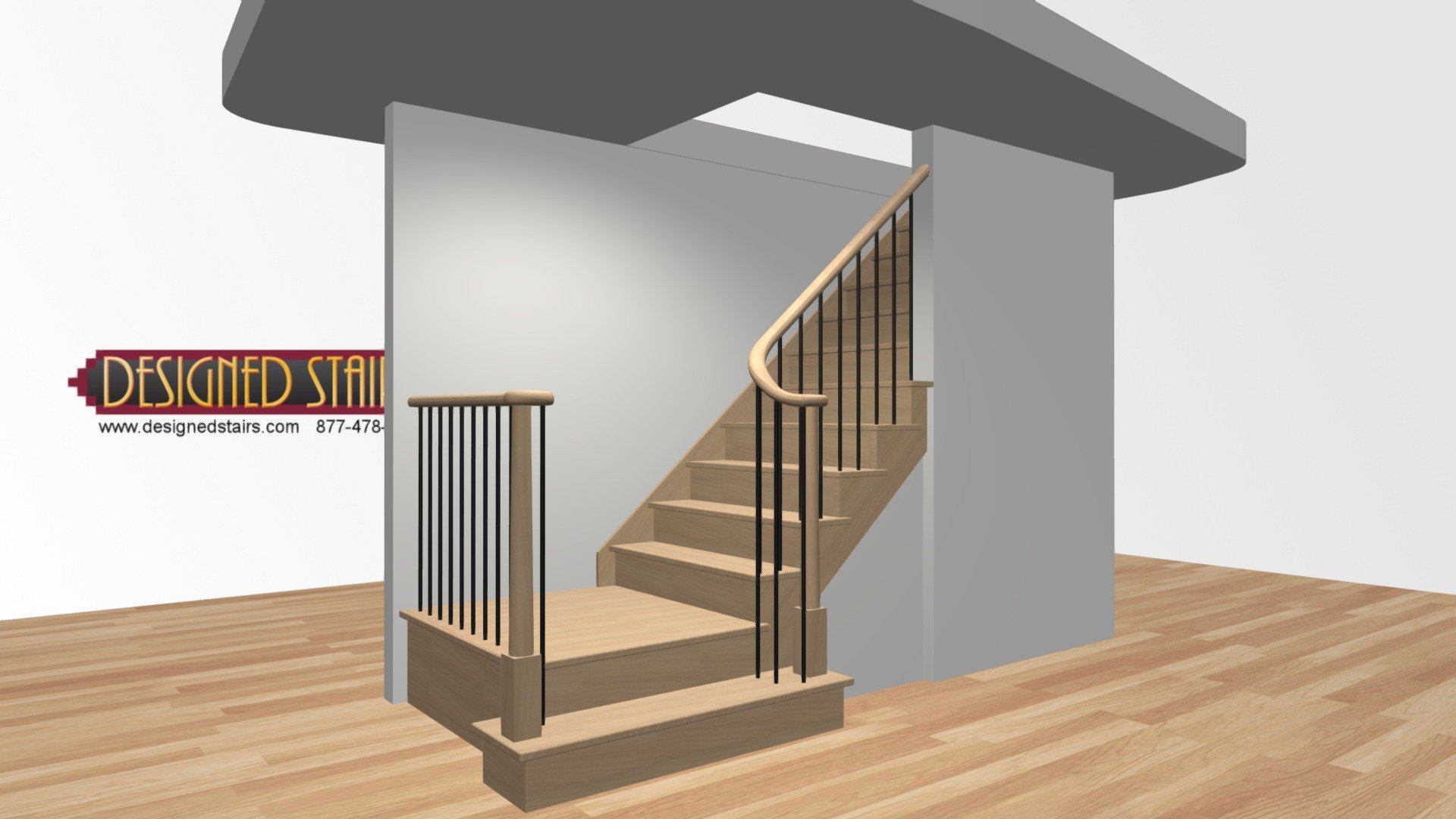 36795 A - Descending volute RH, turnout LH - 3D model by designedstairs ...